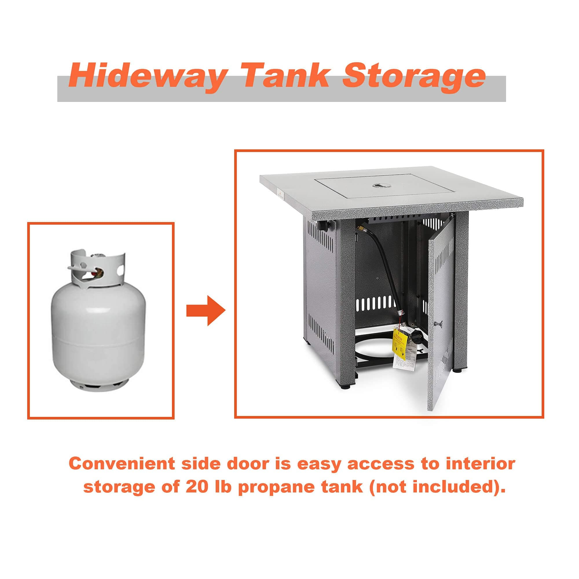 Runesay Fire Pit Table 50000 -BTU Outdoor Portable Propane tank top ...