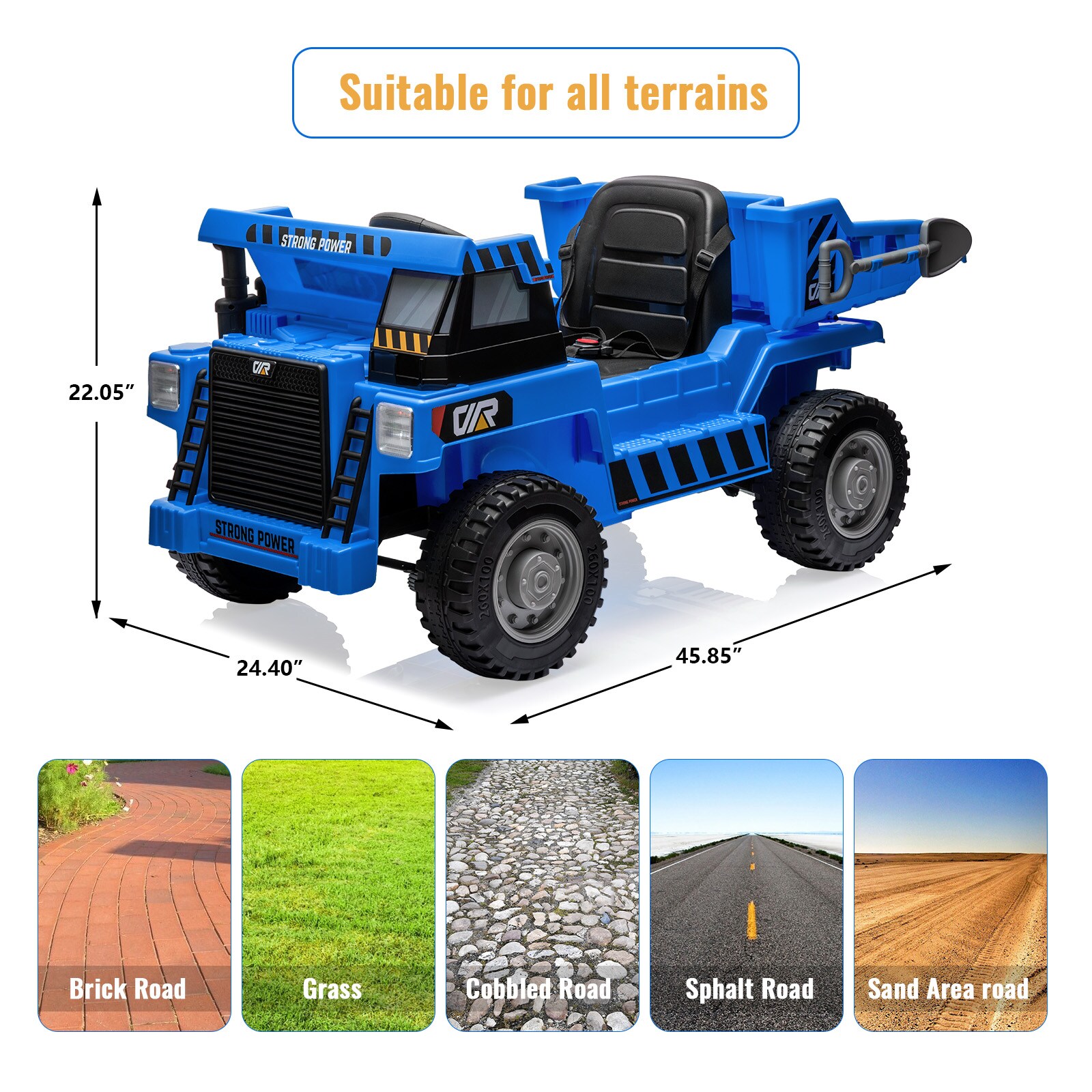 IdealHouse 12V Kids Ride On Dump Truck/ 4-Wheeler with Remote Control ...