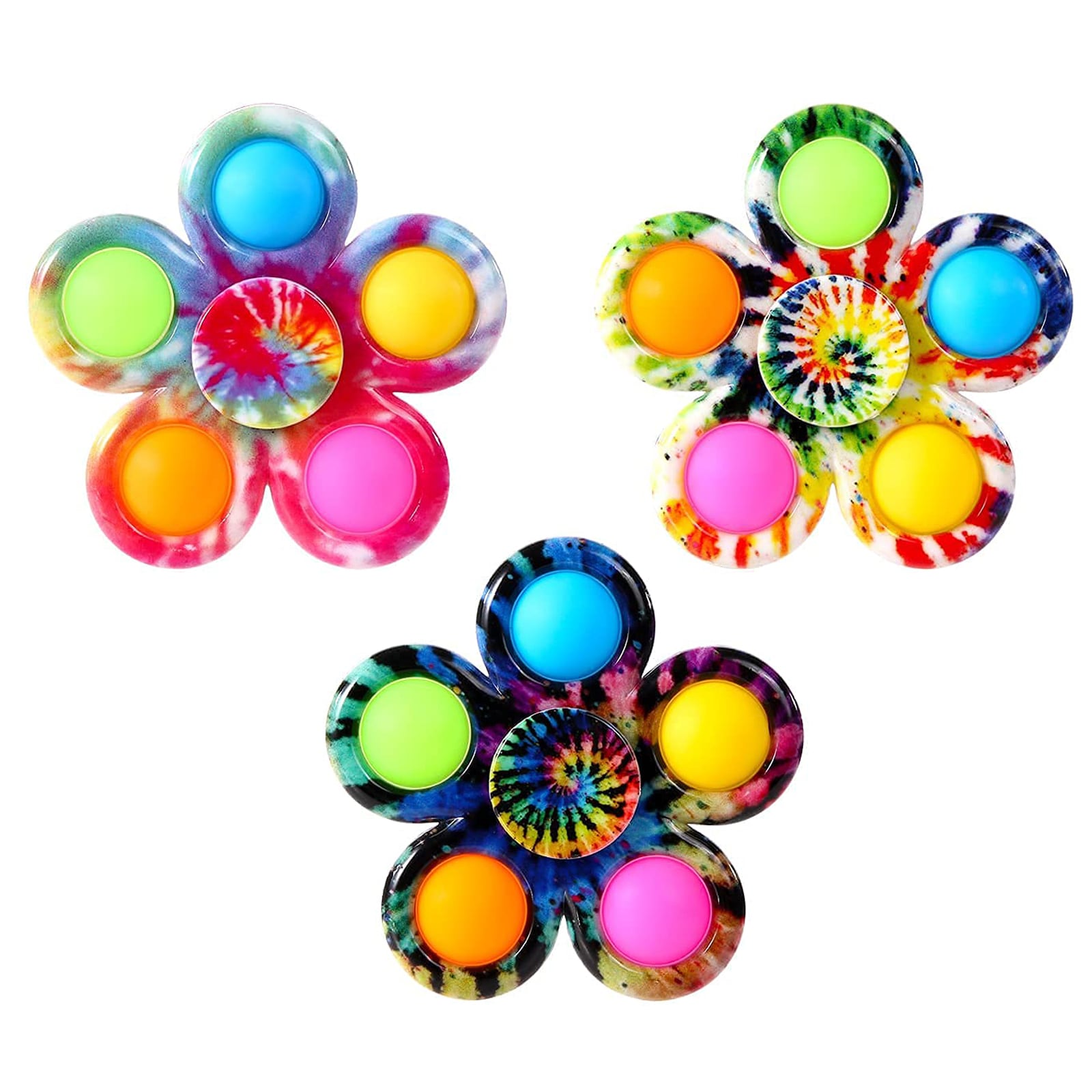 Misopily Fidget Spinner 4 Pack Soft Pop Buttons Quiet Sensory Fidget ...