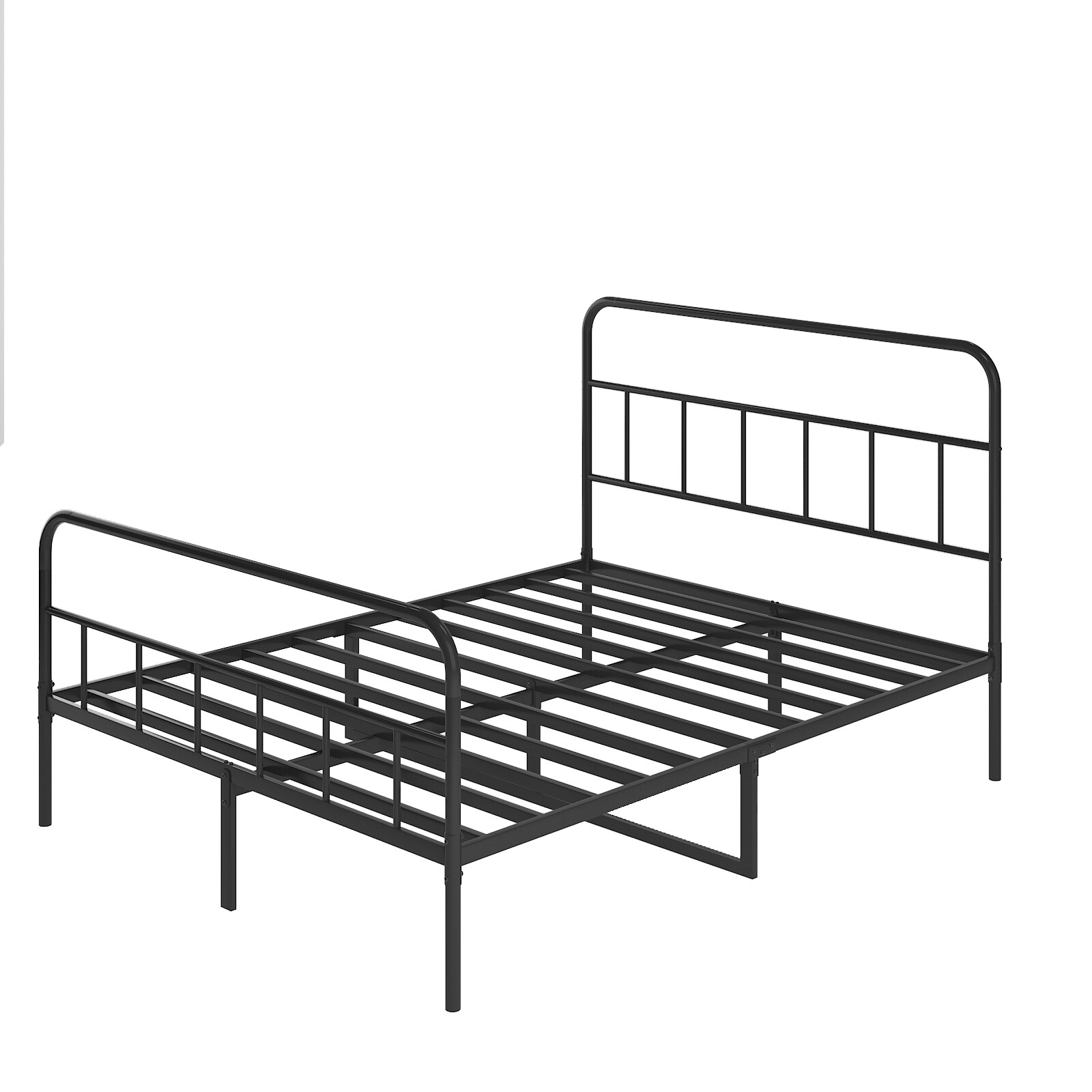 insta-bed Queen black Metal Tufted Bed Frame with Headboard in the Beds ...