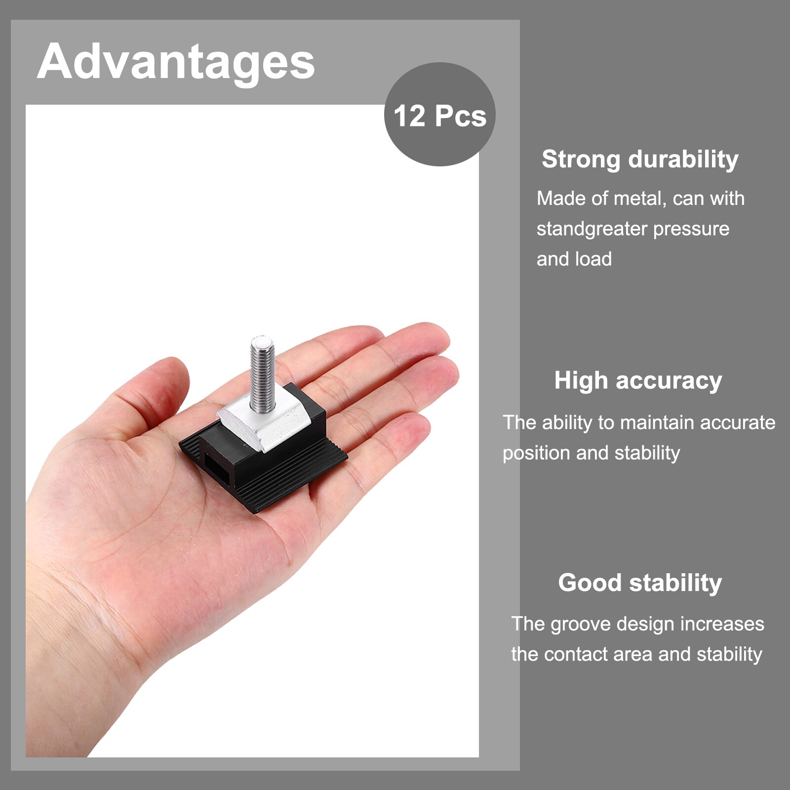 Unique Bargains Adjustable Solar End Clamp Solar Panel Mount Bracket ...