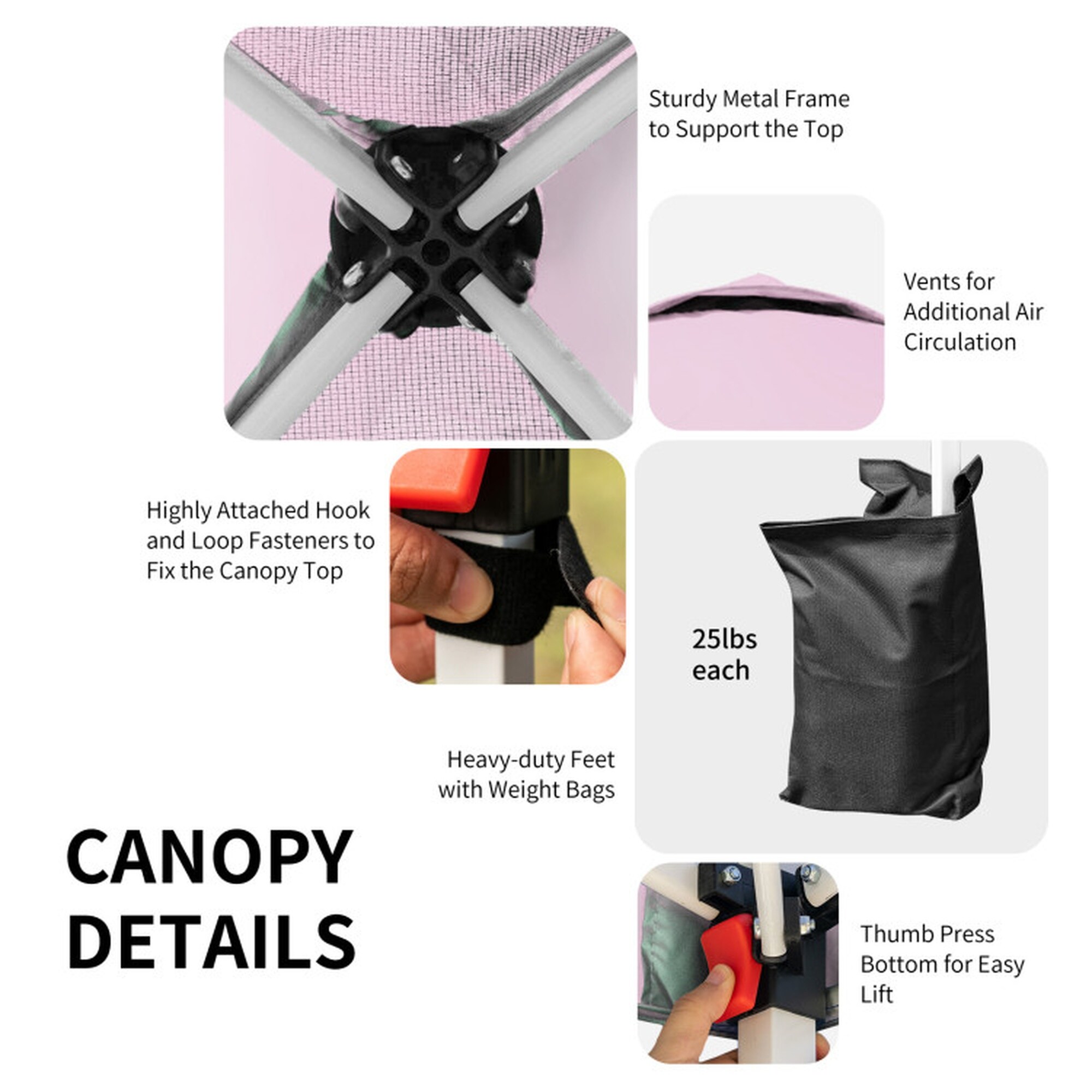 Boyel Living 6.6 x 6.6 Feet Outdoor Pop up Canopy Tent with Roller Bag ...