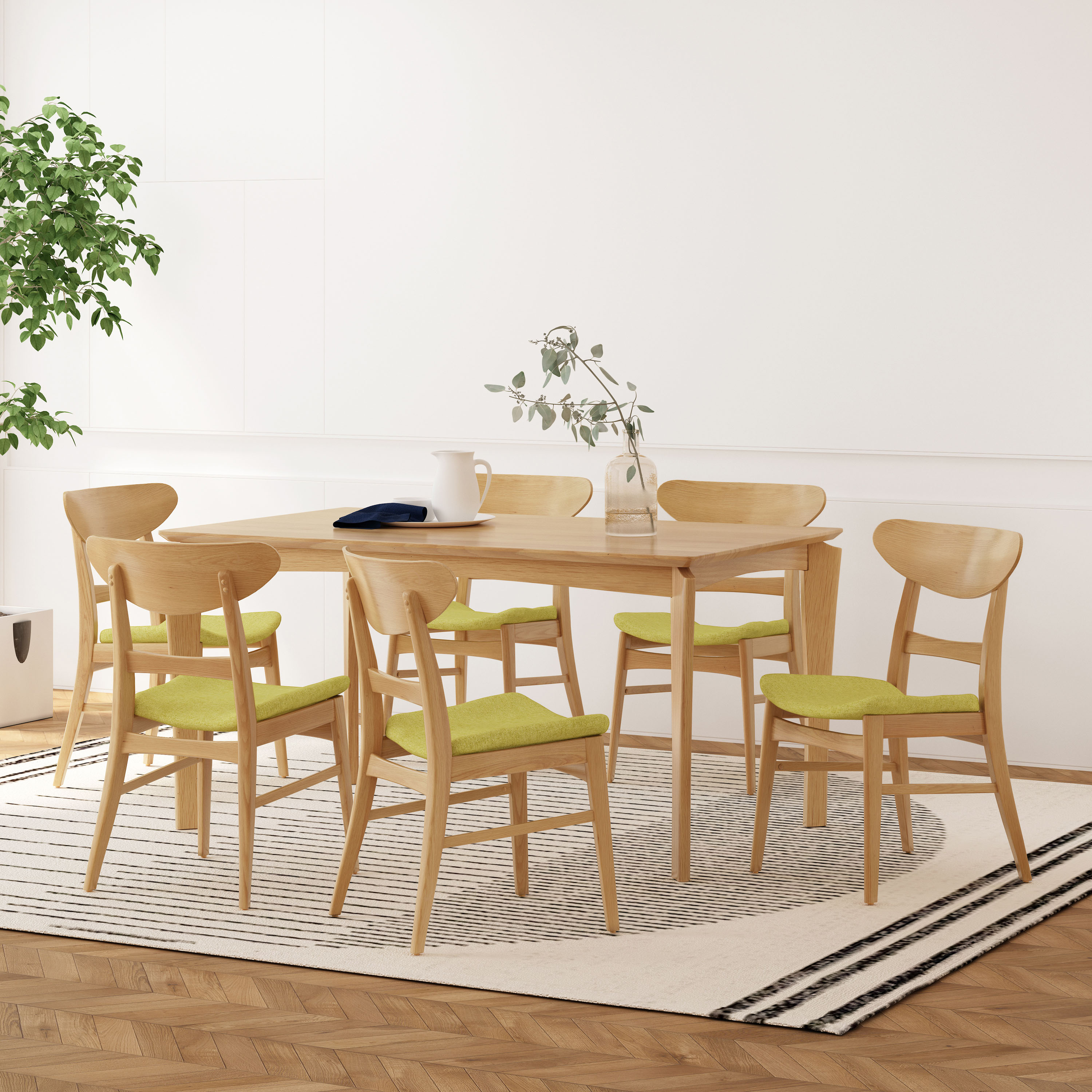 Christopher Knight Home Amesbury Wood and Fabric 7 Piece Dining Set ...