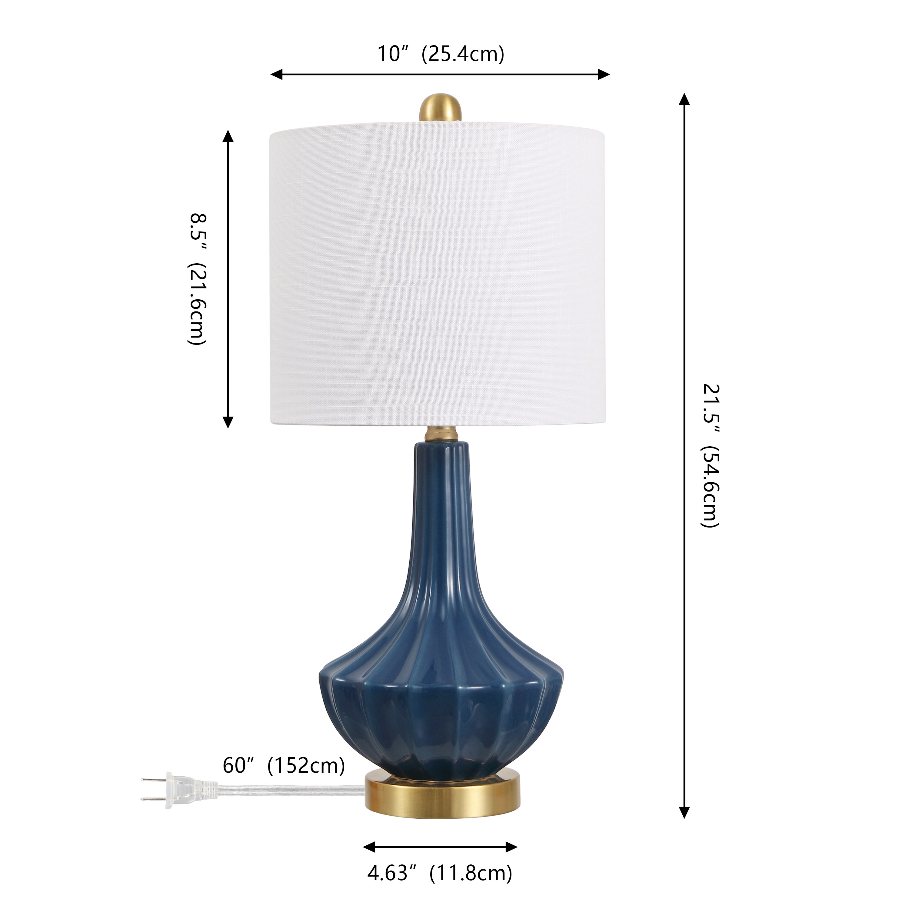 JONATHAN Y Parker 21.5-in. Contemporary Traditional Ceramic/Metal Gourd ...