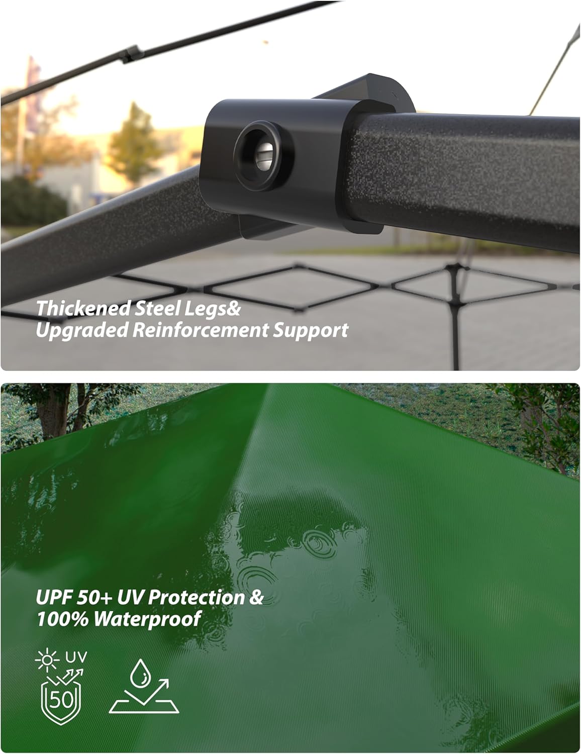 Garvee 10x10 Ft Canopy Portable Pop-up Canopy Enhanced Support Frame ...