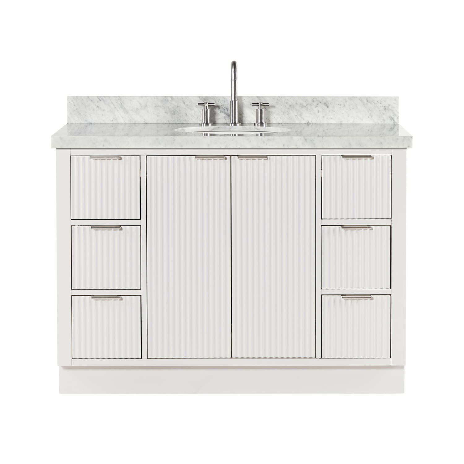 ARIEL Milan 48-in Warm White Undermount Single Sink Bathroom Vanity ...