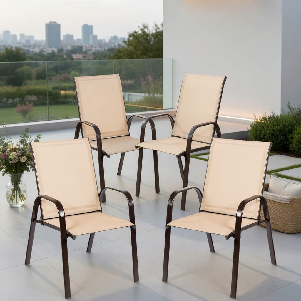 VERYKE 2 Pack Outdoor Patio Dining Chairs with Armrests Heavy Duty ...