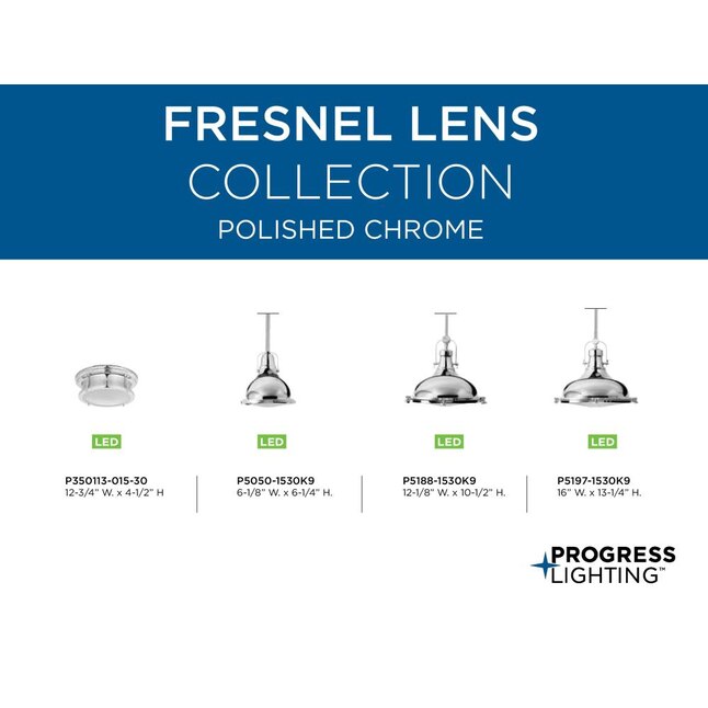 Progress Lighting Fresnel Lens 1-Light 12.75-in Polished Chrome LED ... Progress Lighting Fresnel Lens 1-Light 12.75-in Polished Chrome LED ...