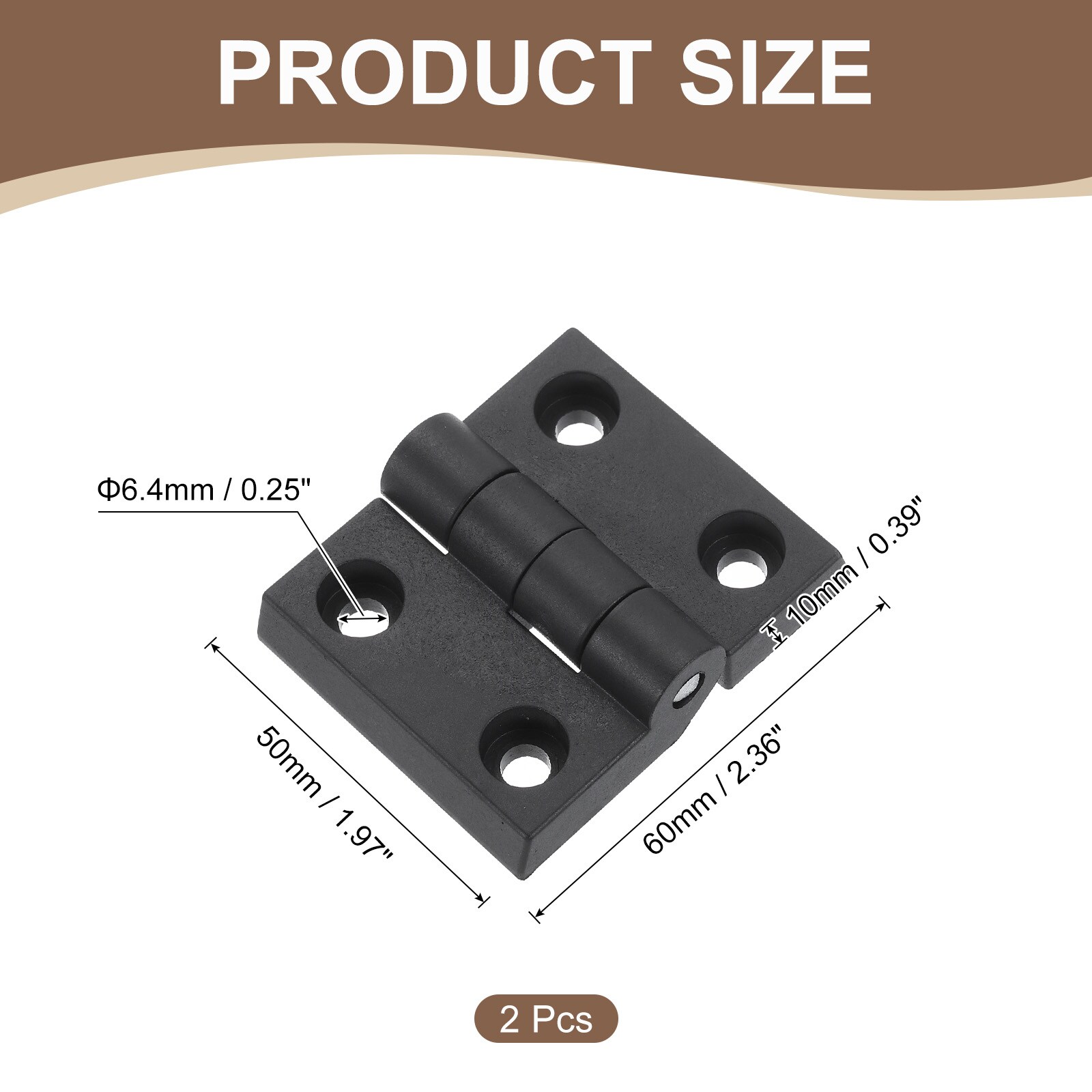 Unique Bargains 2pcs Adjustable 180 Degree Hinges 50mmx60mm Nylon ...