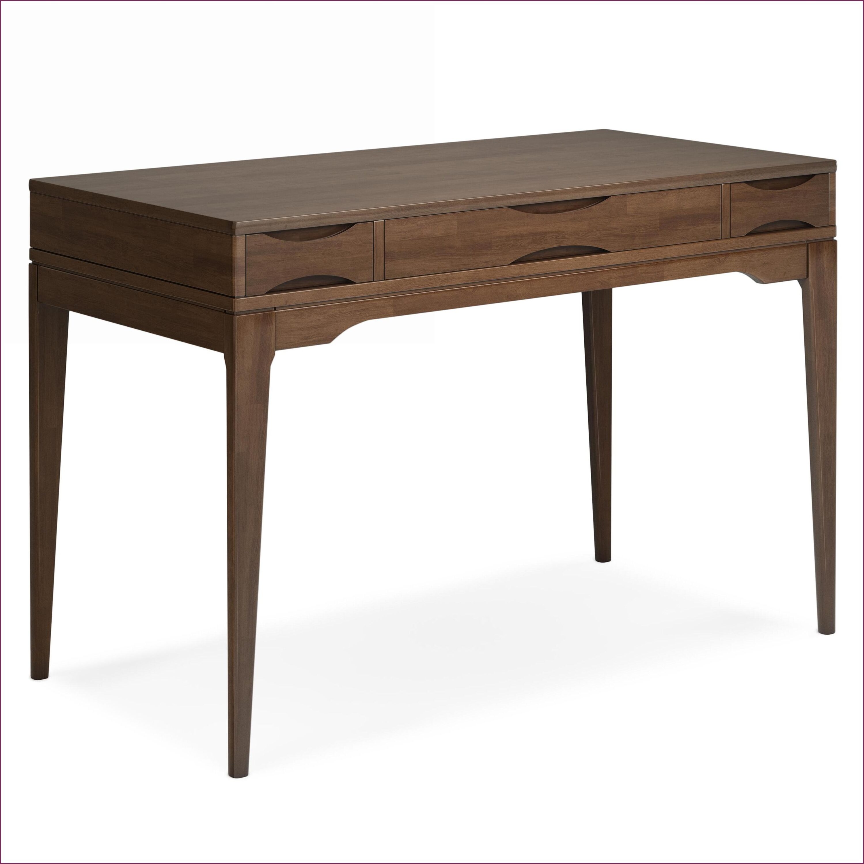 SunJet Desks 48 Inch Wide Mid Century Modern Solid Rubberwood Desk with ...