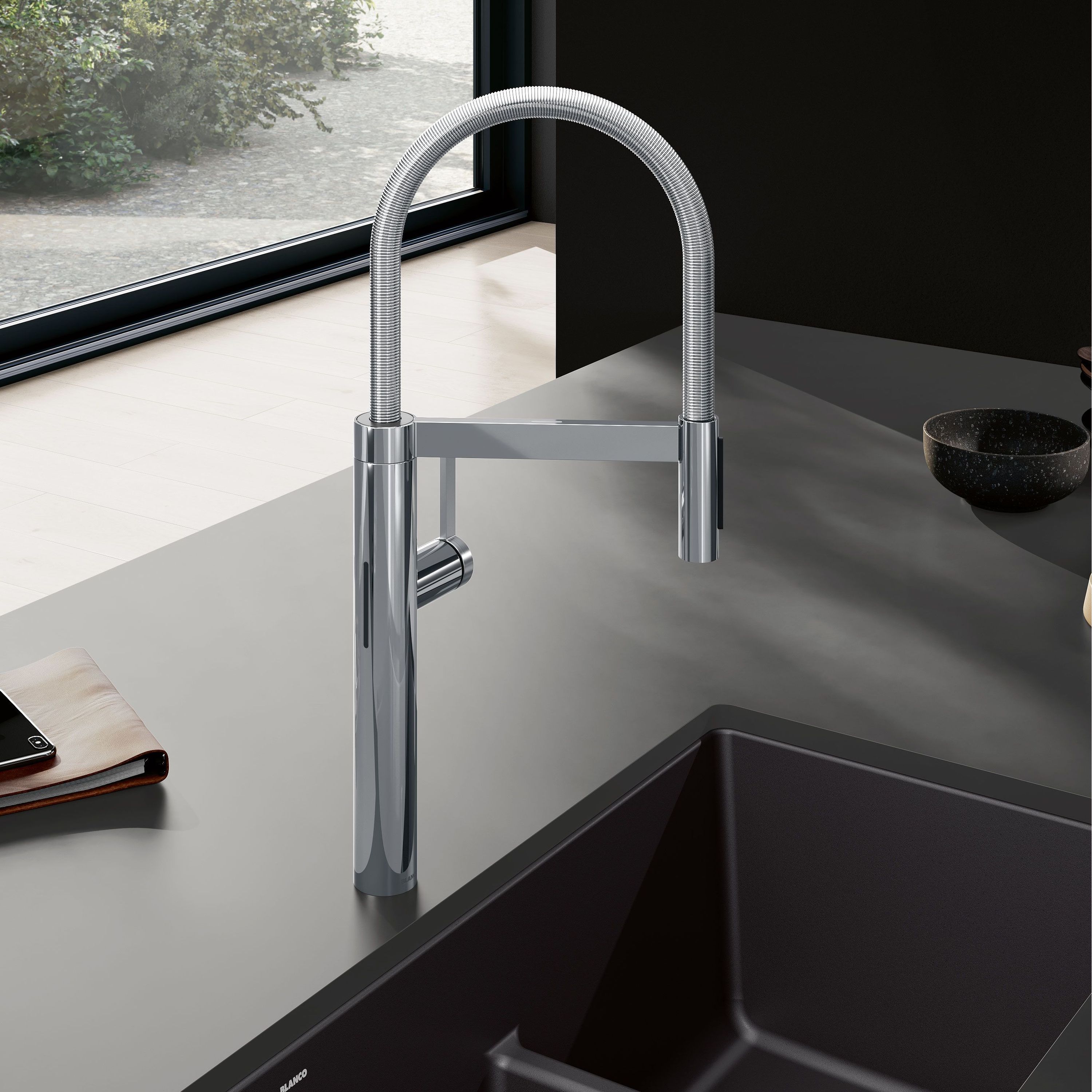 Blanco Chrome Single Handle Deck-mount Pull-down Kitchen Faucet with ...
