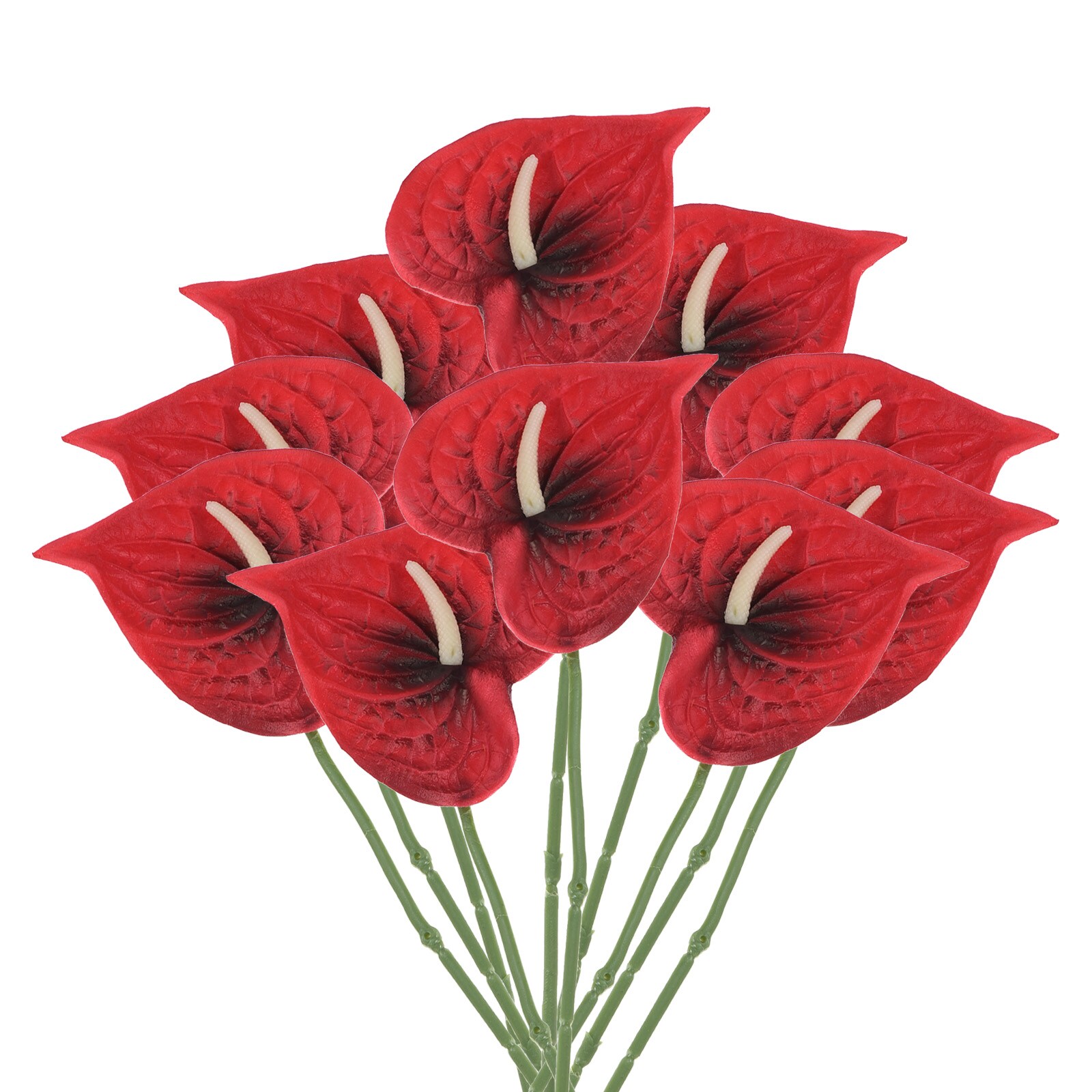 PATIKIL 13inch Artificial Anthurium Lily Flowers 10pcs Permanent Flower ...