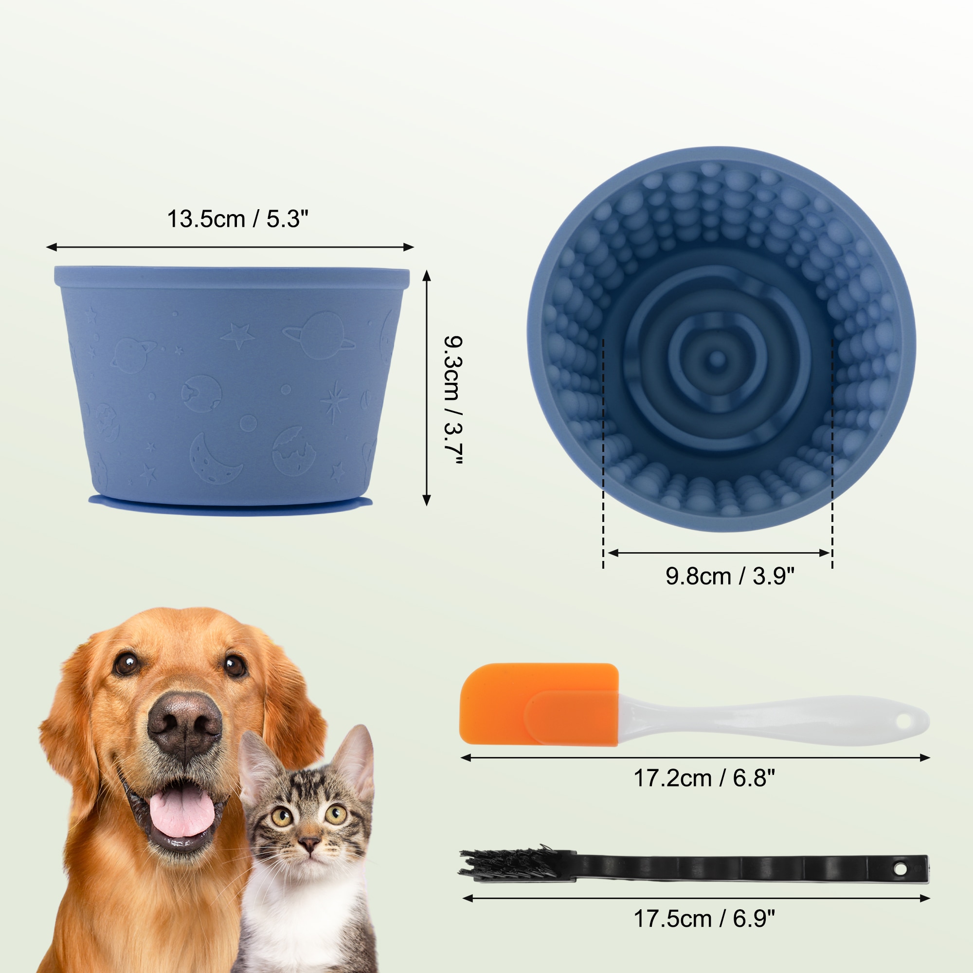 Unique Bargains Slow Feeder Dog Bowls Silicone Dog Lick Bowl with Brush ...