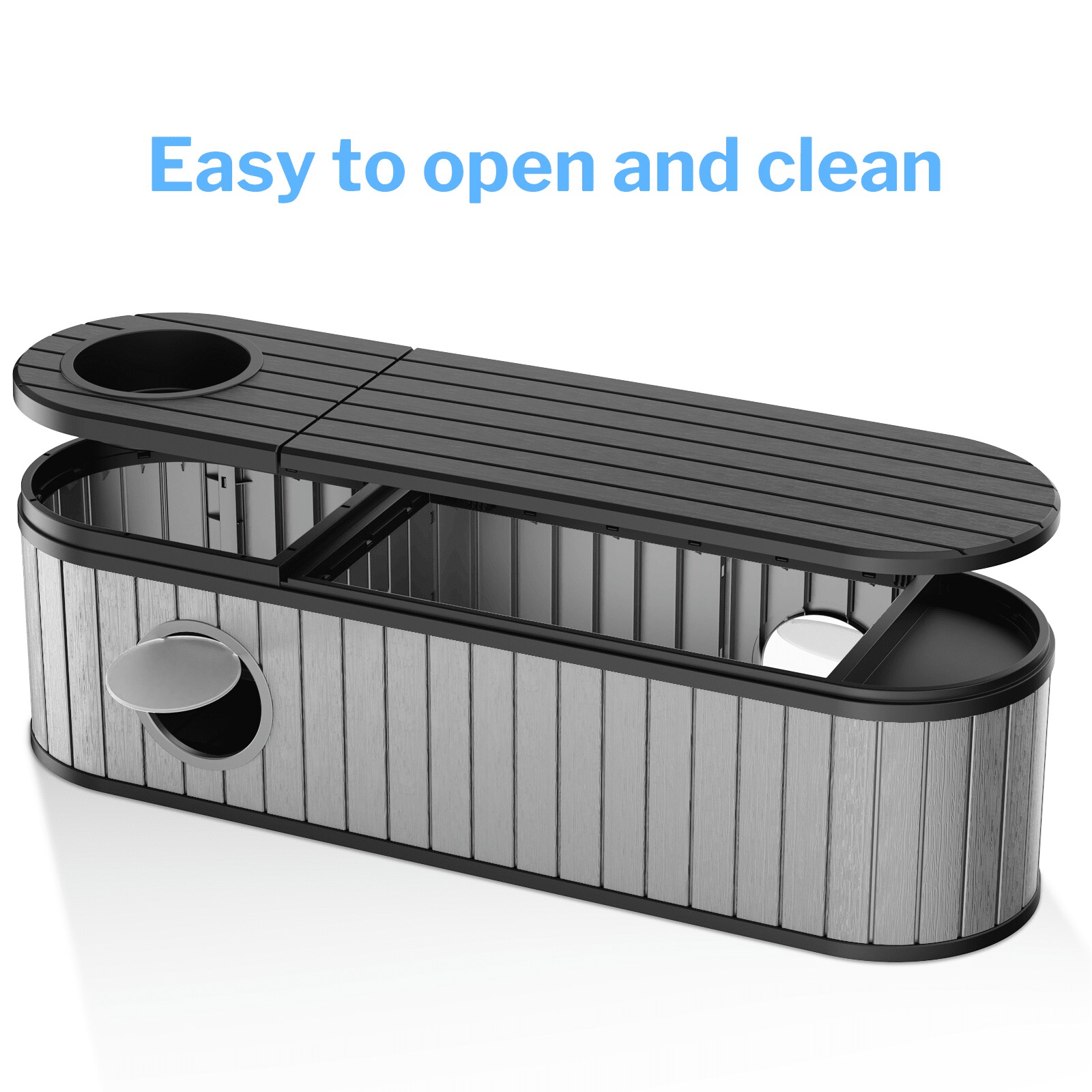 Vynxaria Antarctic Gray and Black Cat Shelter Triple Function Cat Cave ...