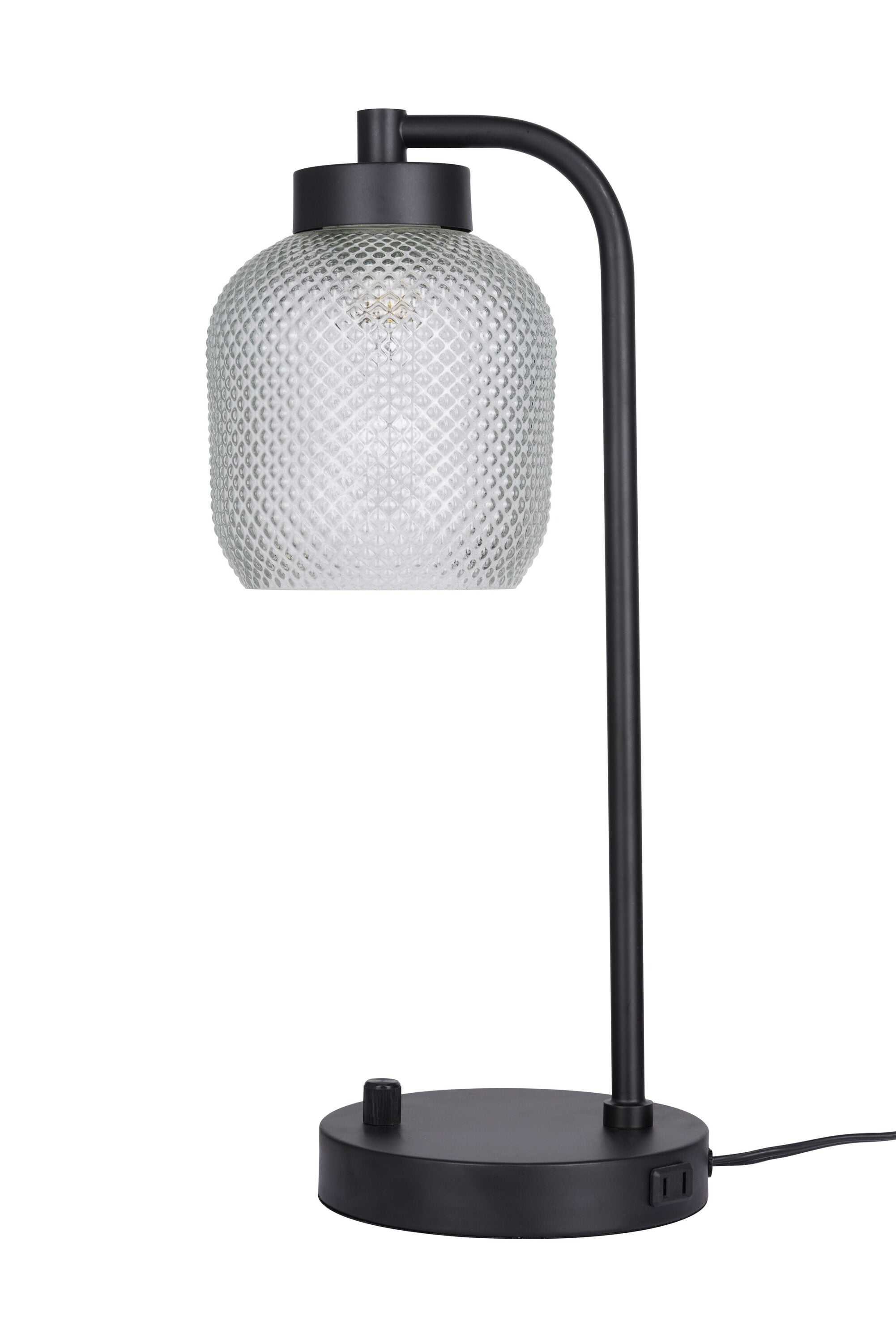 Kenroy Home Prismatic 17.75-in Black Rotary switch Downbridge Desk Lamp ...