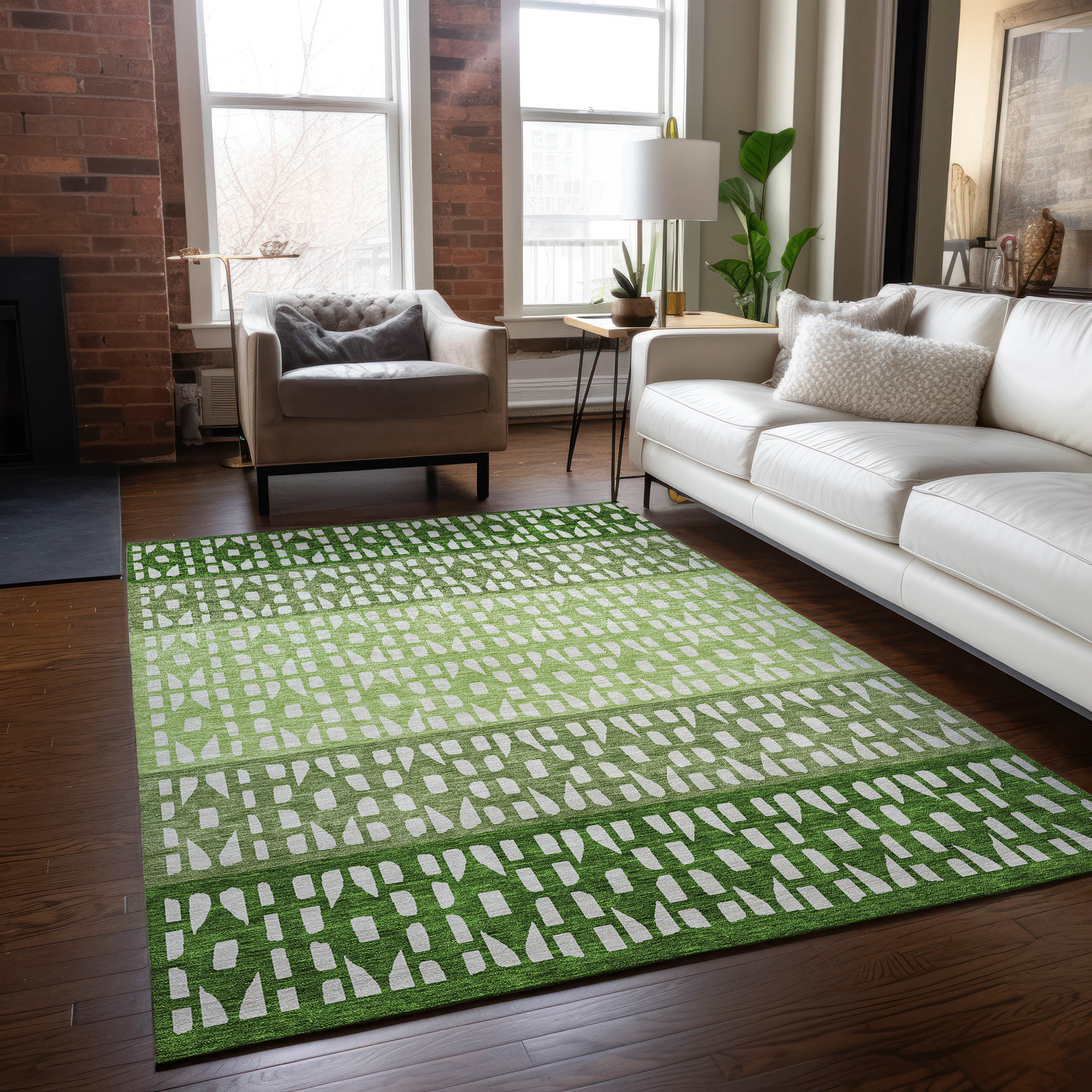 Addison Rugs Chantille ACN964GE 3 x 5 (ft) Loomed Polyester Green ...