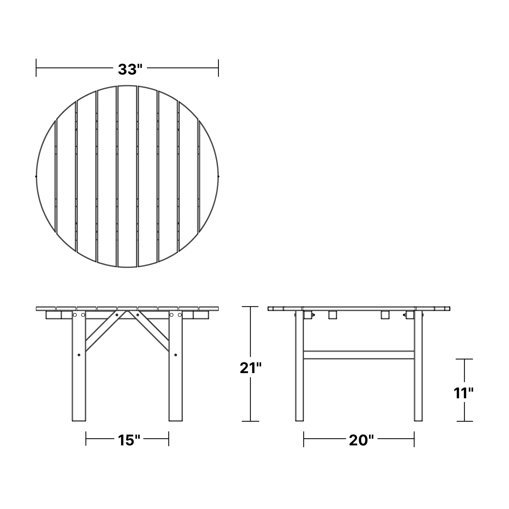 Wildridge Classic Occasional Round Outdoor Coffee Table 33-in W x 33-in ...