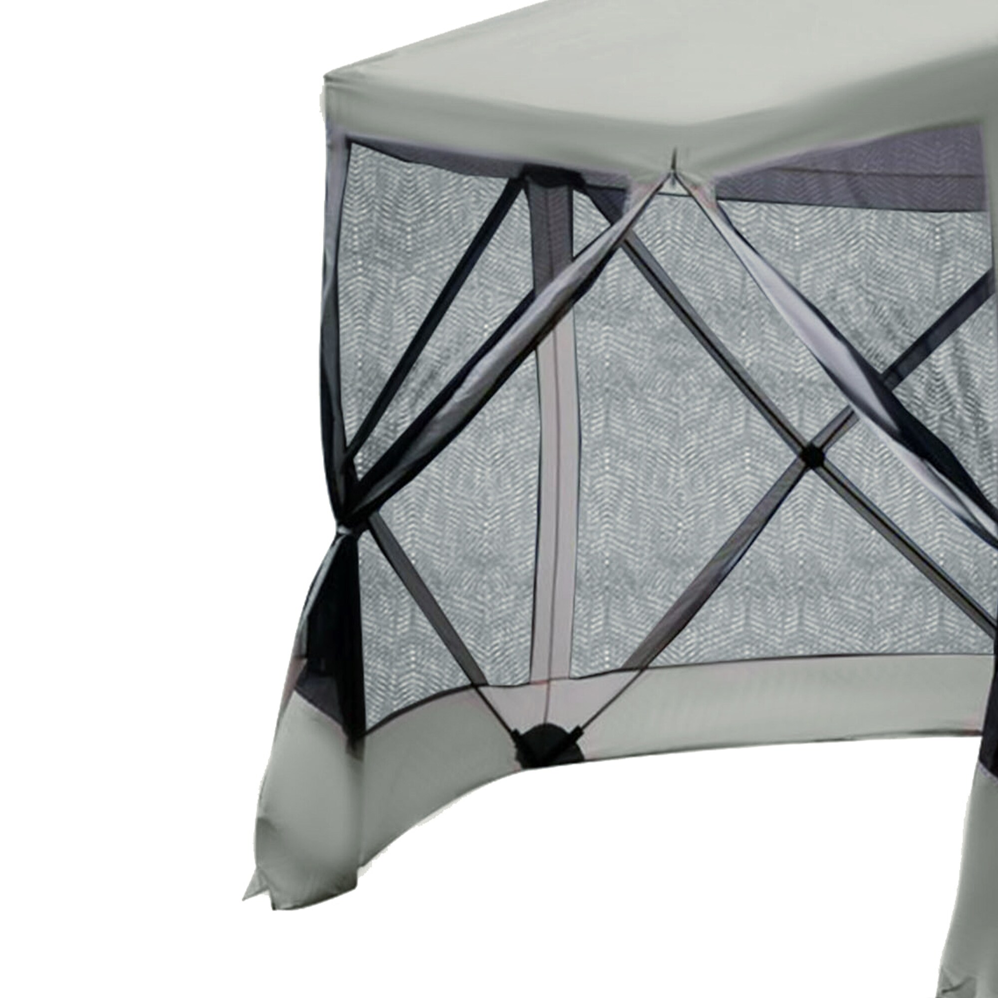 Outsunny 12ft x 12ft Hexagon Screen House Pop Up Tent Portable Gazebo ...