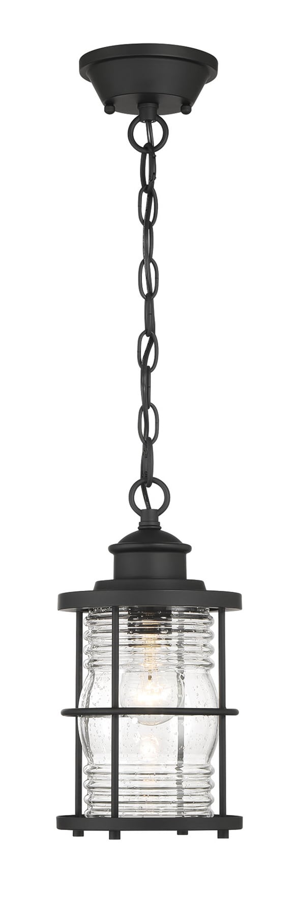 allen + roth Kerner Black Modern/Contemporary Seeded Glass Cylinder Led ...