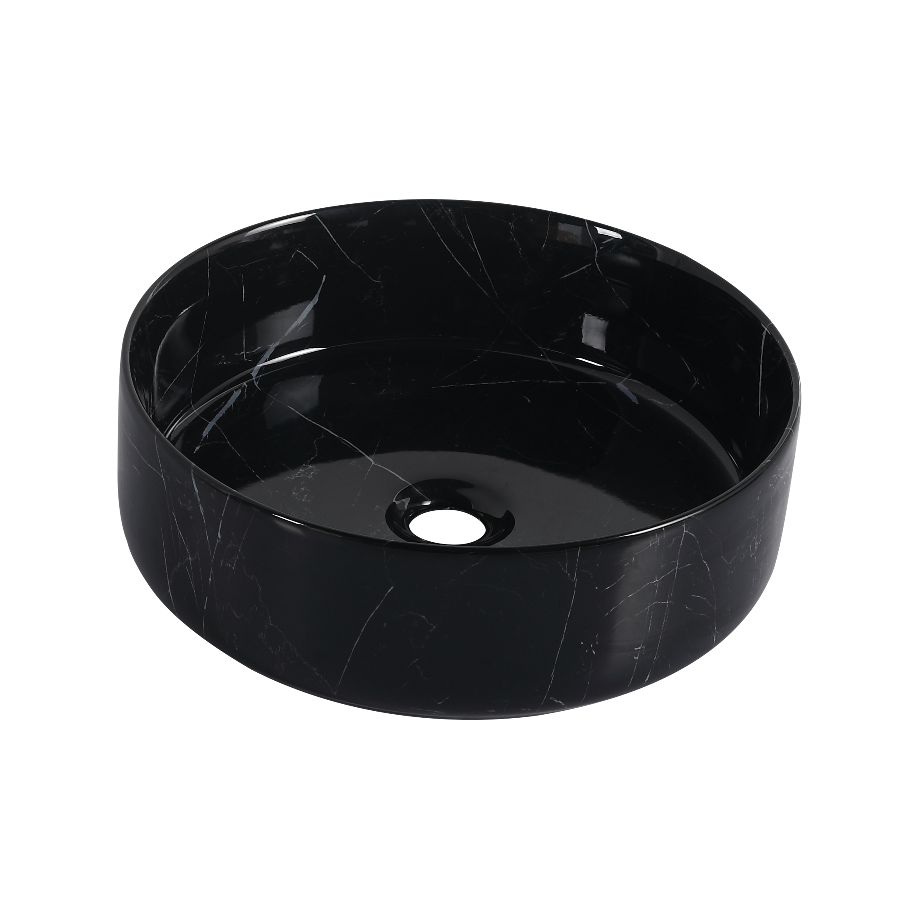 Tatayosi Ceramic Round Above Counter Bathroom Sink Art Basin Black ...