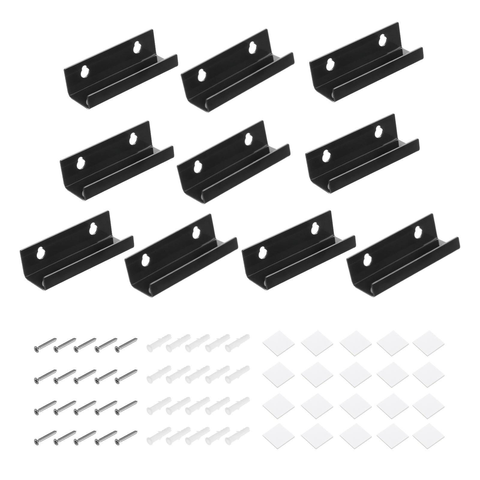 Unique Bargains Pack of 10 Acrylic Shelves for Wall Storage 4 Inch ...