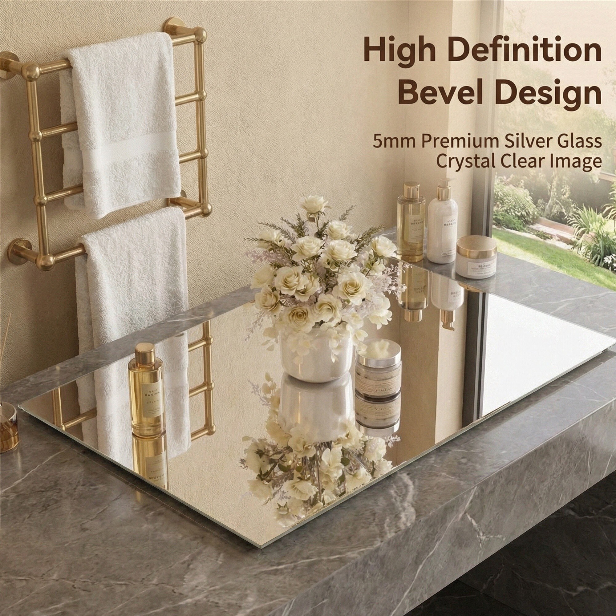 LIVACA 65 inch x 21 inch Silver Glass LED Full Length Wall Mirror with ...