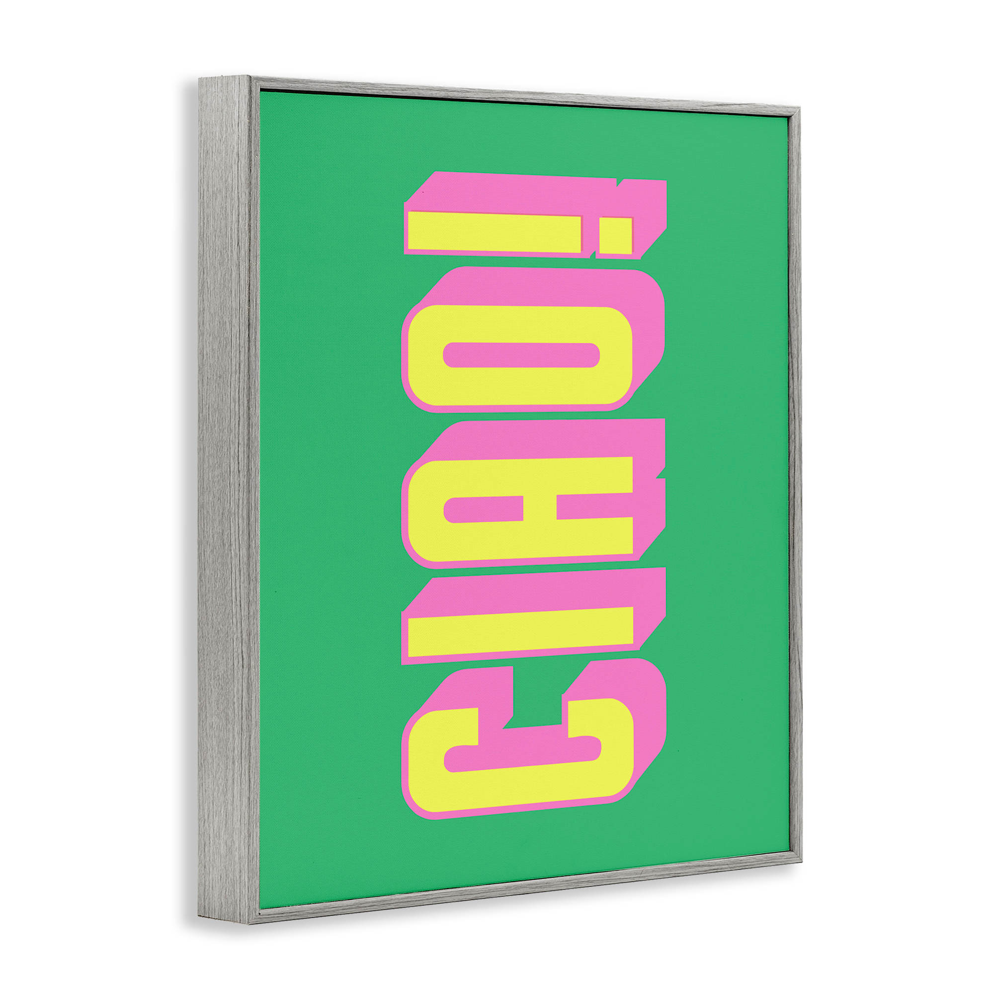 Stupell Industries Ciao Bold Lettering Gray Framed Giclee Art By House ...