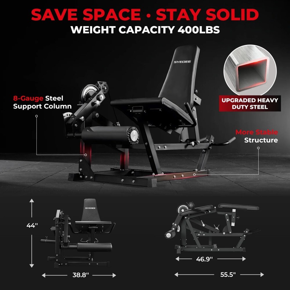Syedee Leg Extension and Curl Machine Adjustable Leg Curl Machine ...