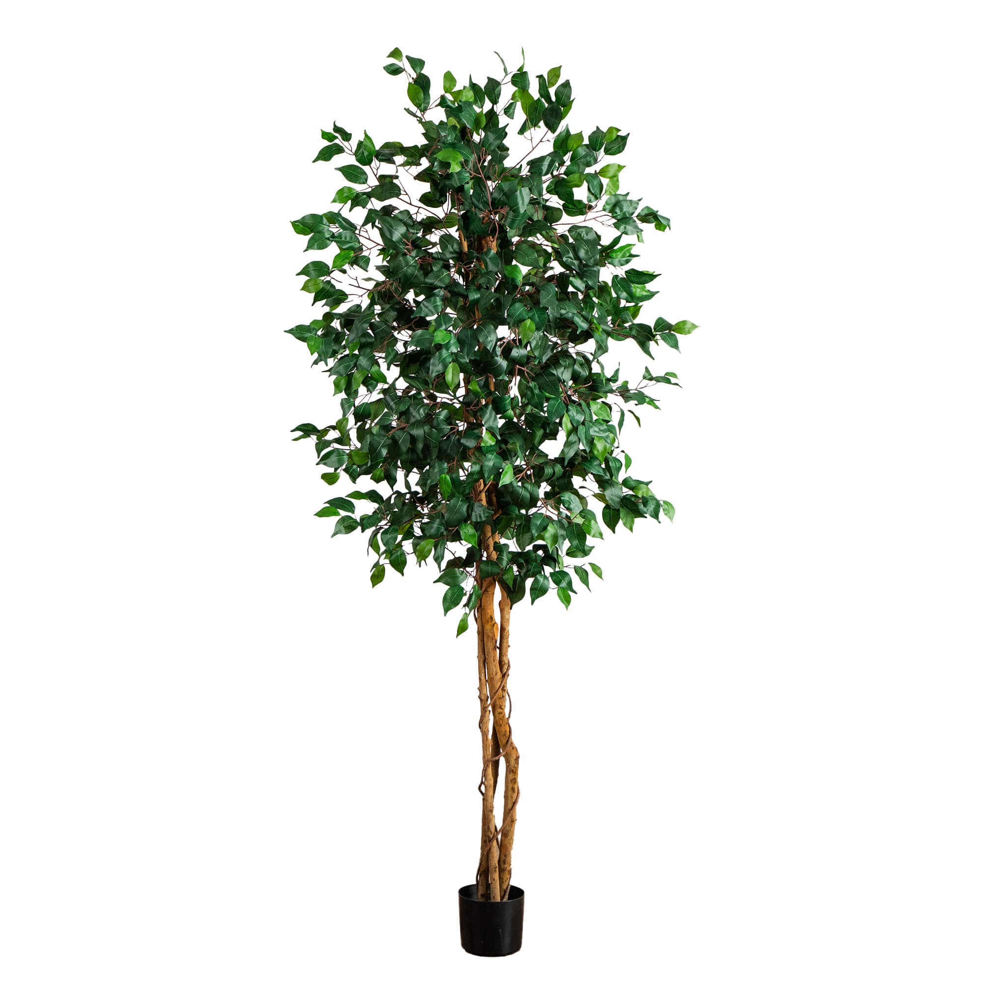 Nearly Natural 74-in Triple Trunk Ficus Artificial Tree with Natural ...