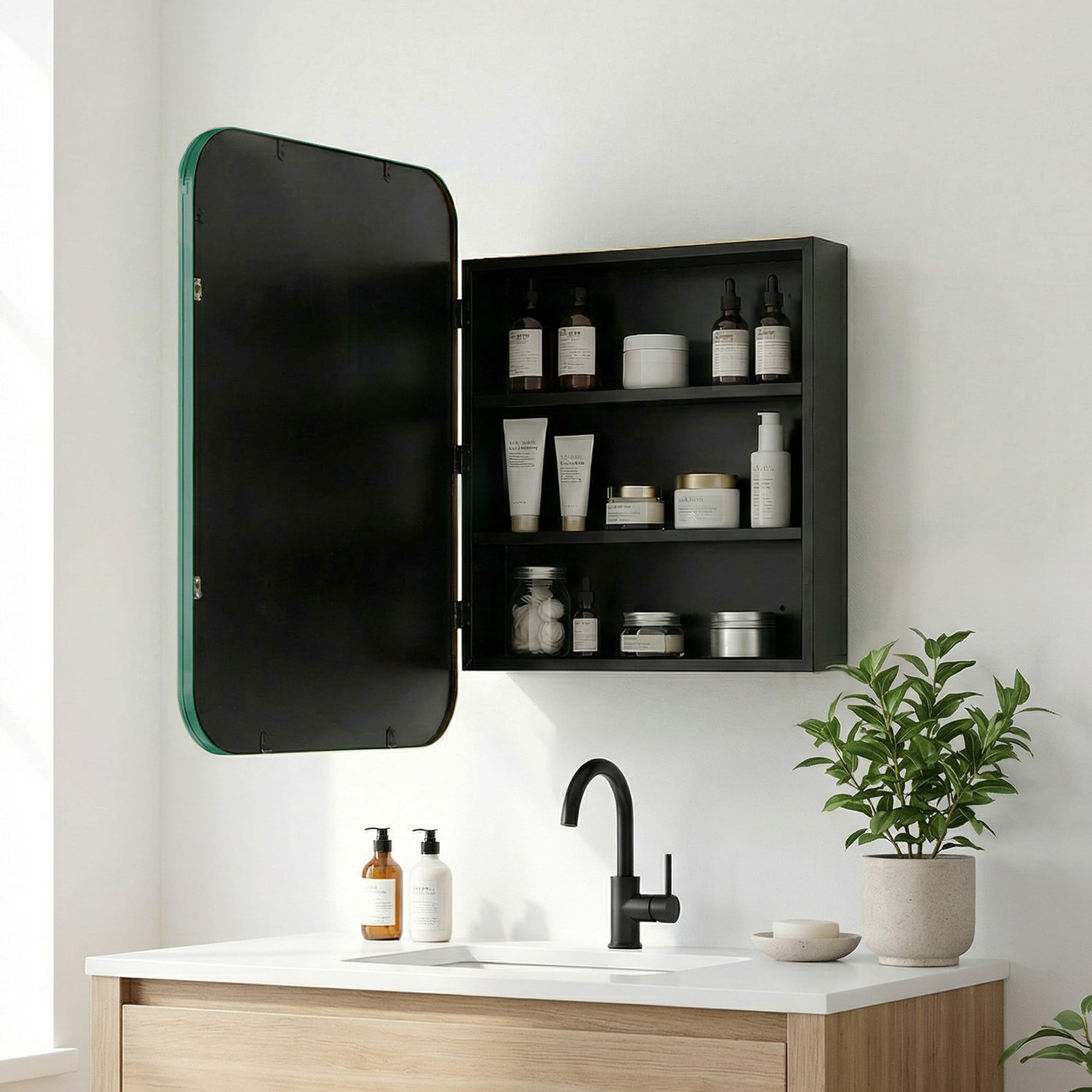 Misty Moon 30 in H x 20 in W Green Rounded Corner Rectangular Wall ...