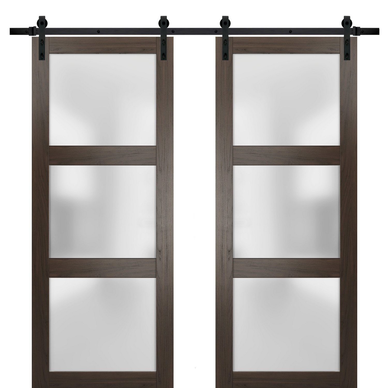 SARTODOORS Interior Double Barn Doors - Lucia 2552 Chocolate Ash -64x96 ...