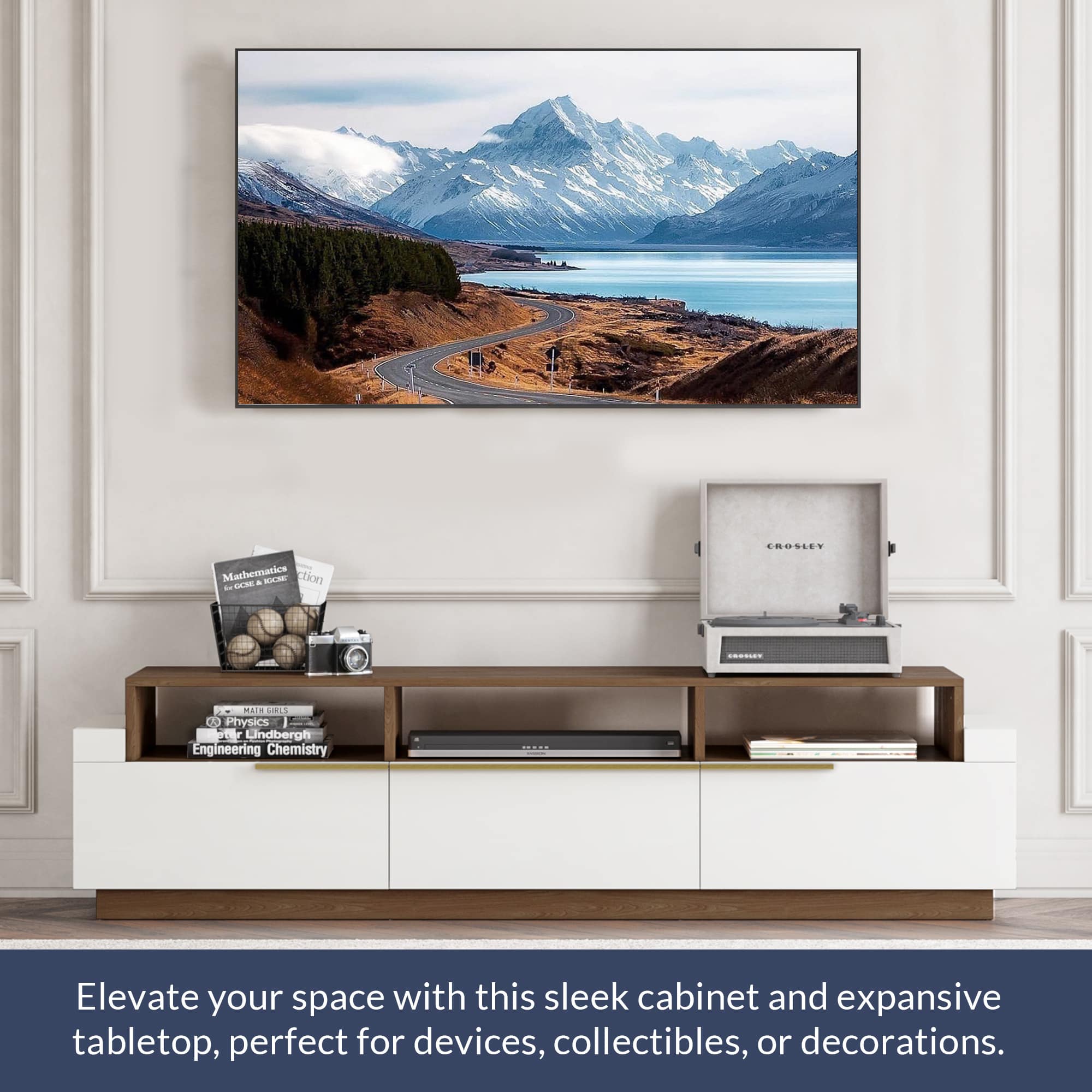 Belleze 70 inch Modern TV Stand for TV up to 70 inch Entertainment ...