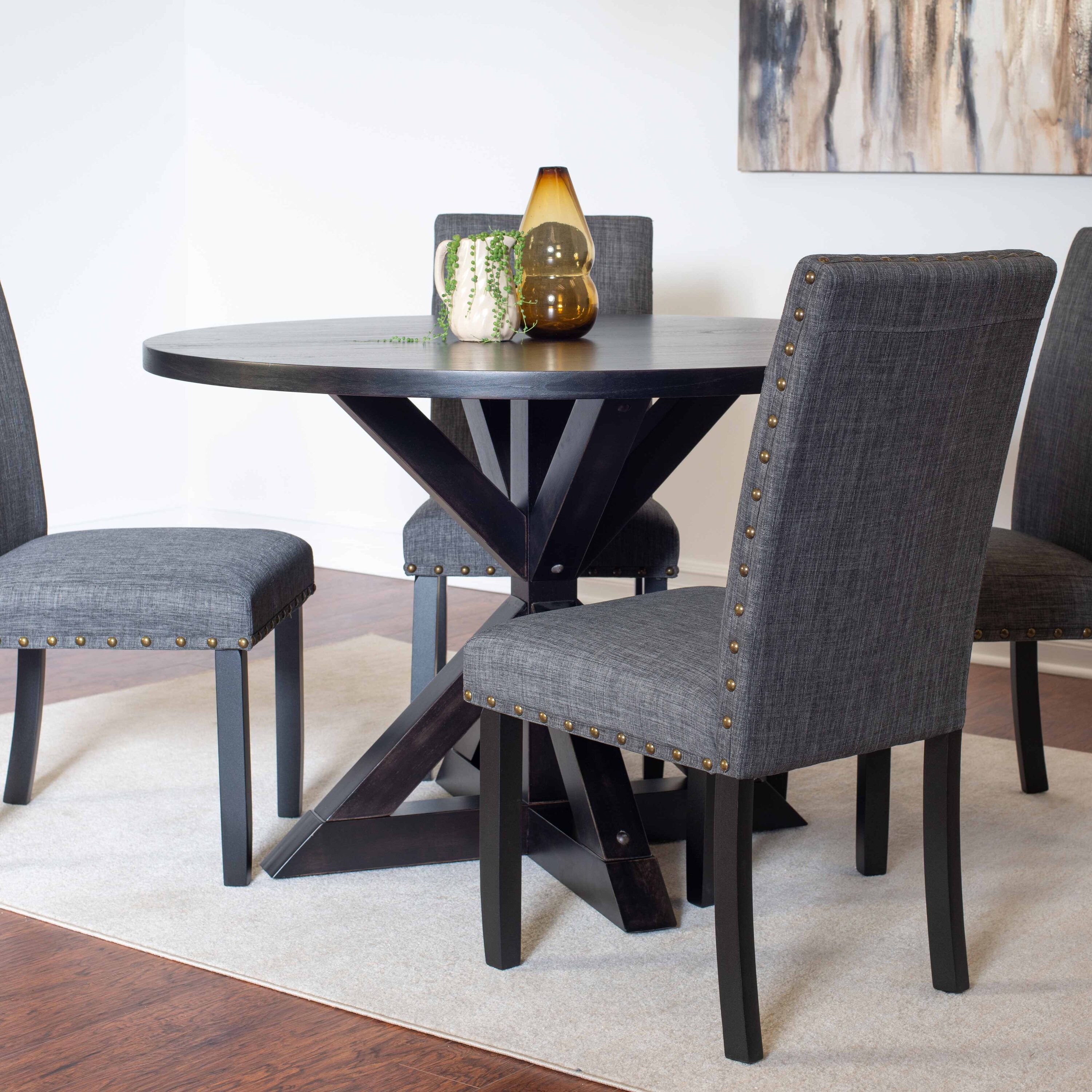 Dexmalle Cross-Buck Dining Table with 4 Stylish Chairs Set in the ...