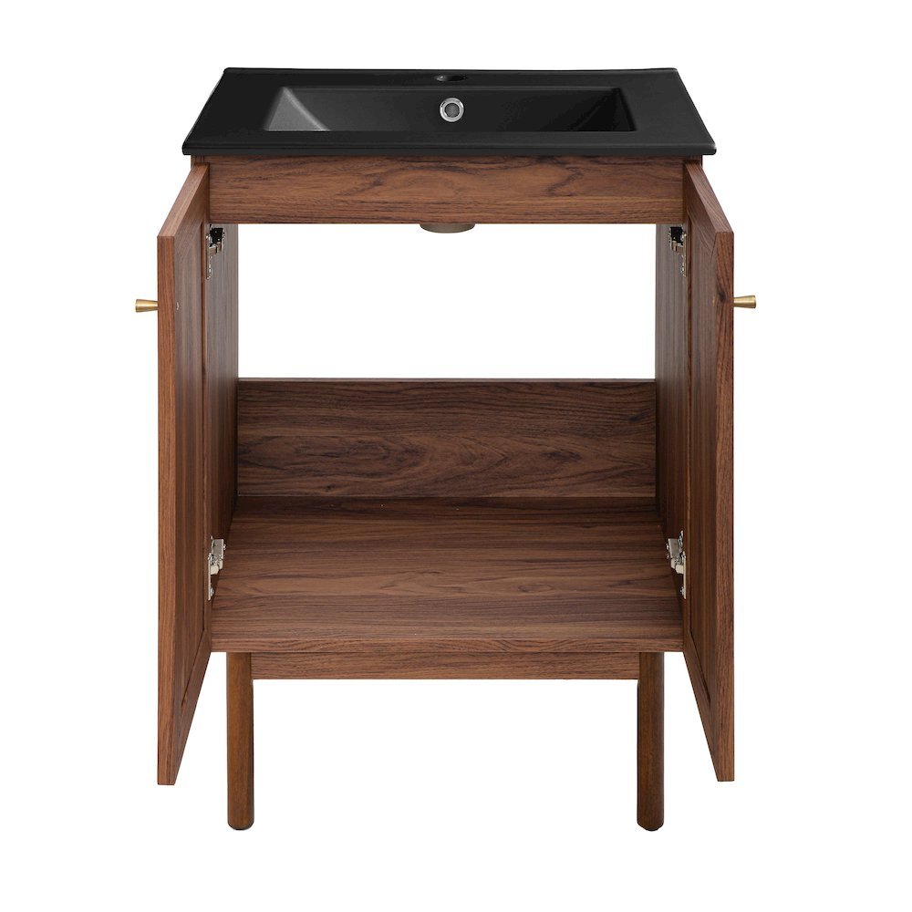 Swiss Madison Classe 24 Freestanding Bathroom Vanity in Brown Oak with ...