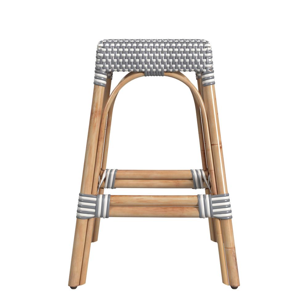 Butler Specialty Robias Rectangular Rattan 24.5 Counter Stool White and ...
