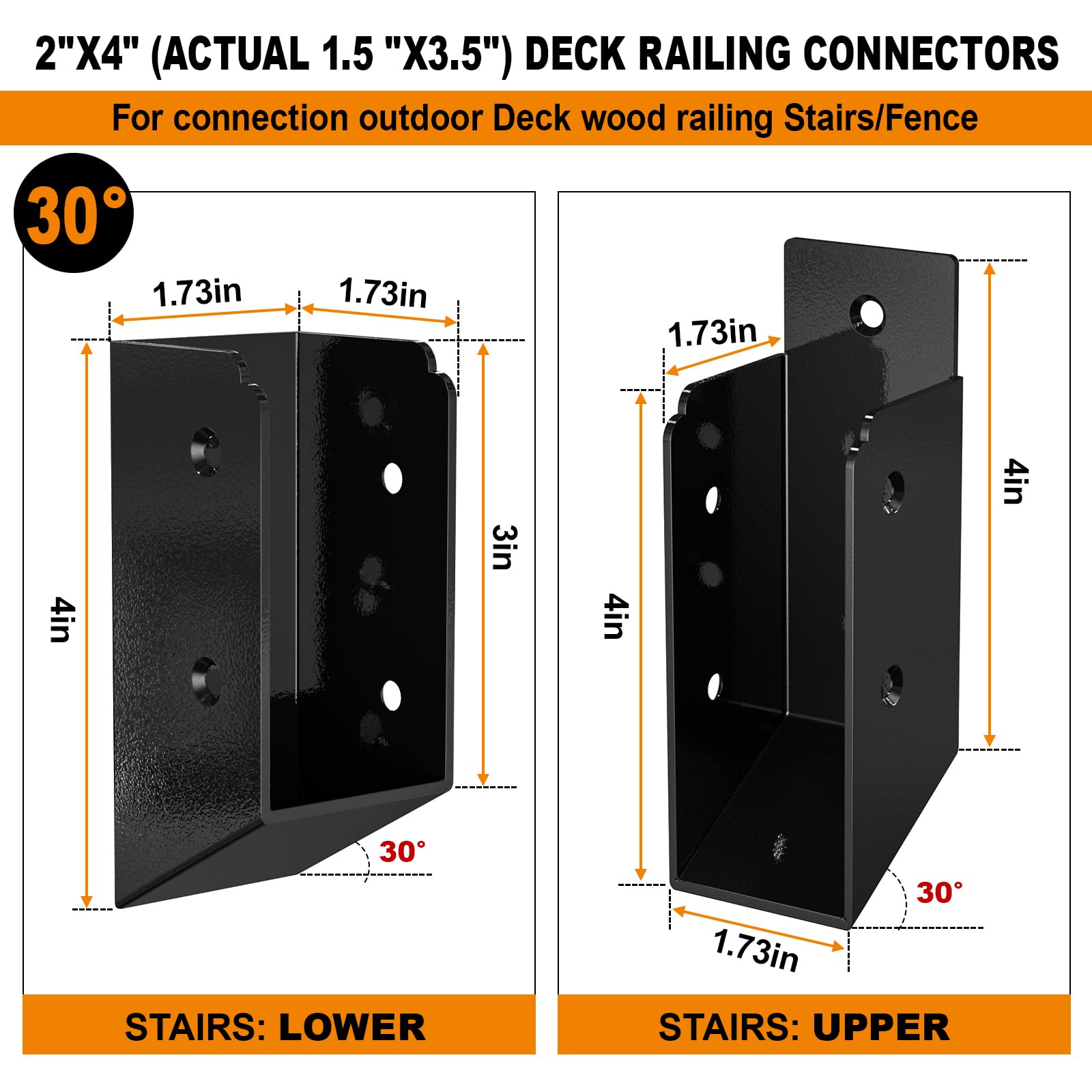 Aoibox 4 Pair 30 Degree Stair Angle Stainless Steel Deck Railing ...