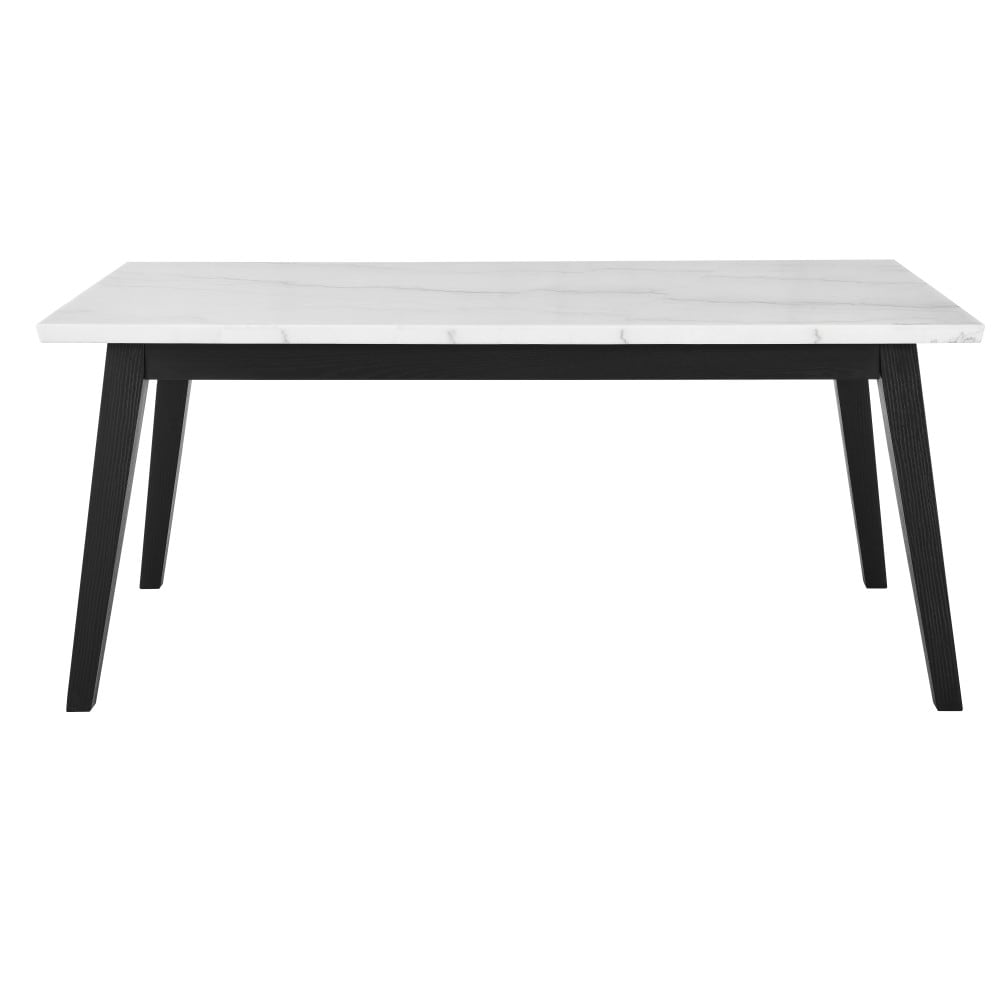 Steve Silver Vida White Transitional Marble Dining Table, with Black ...