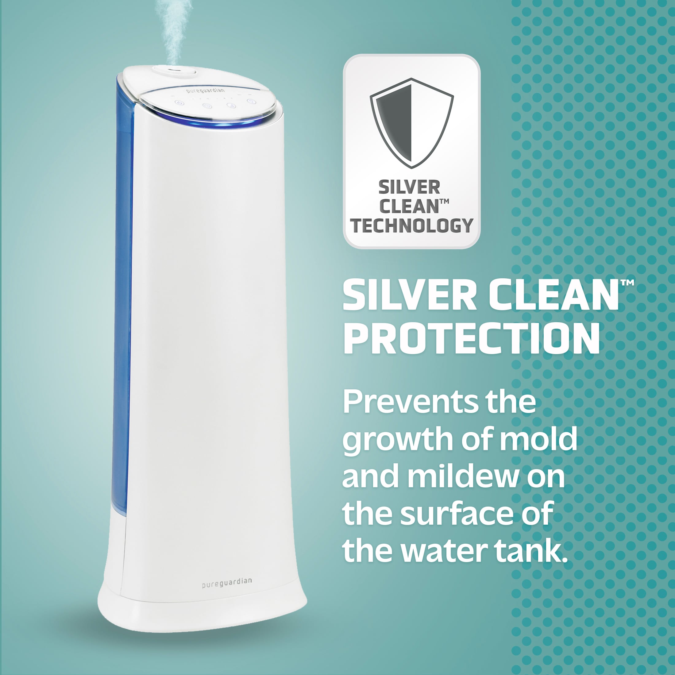 PureGuardian 1.5 Gallons Tower Ultrasonic Humidifier For Rooms Up To 440 sq ft in the Humidifiers department at Lowes