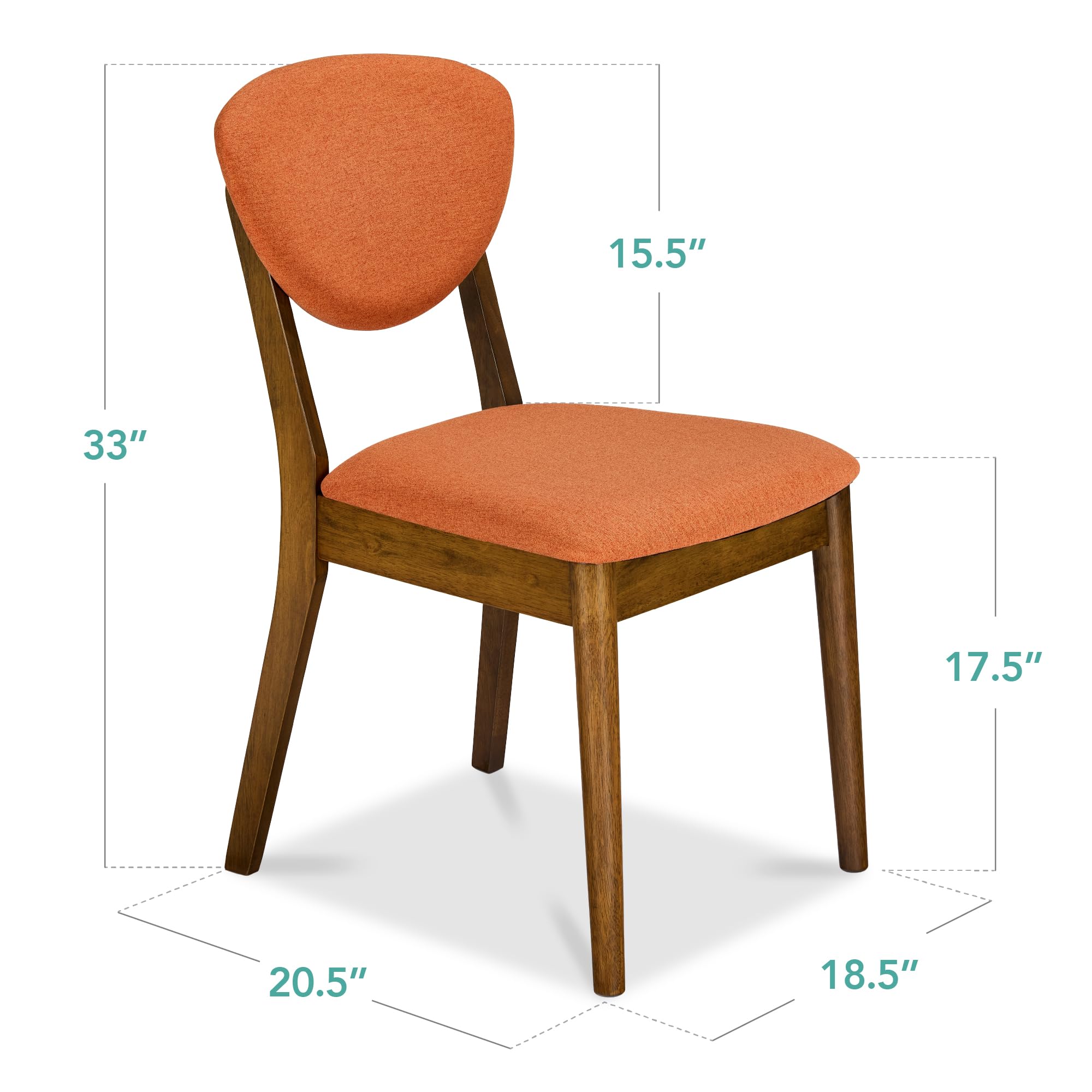 OMOMMD Walnut Burnt Orange Mid-century Modern Upholstered Wood Dining ...