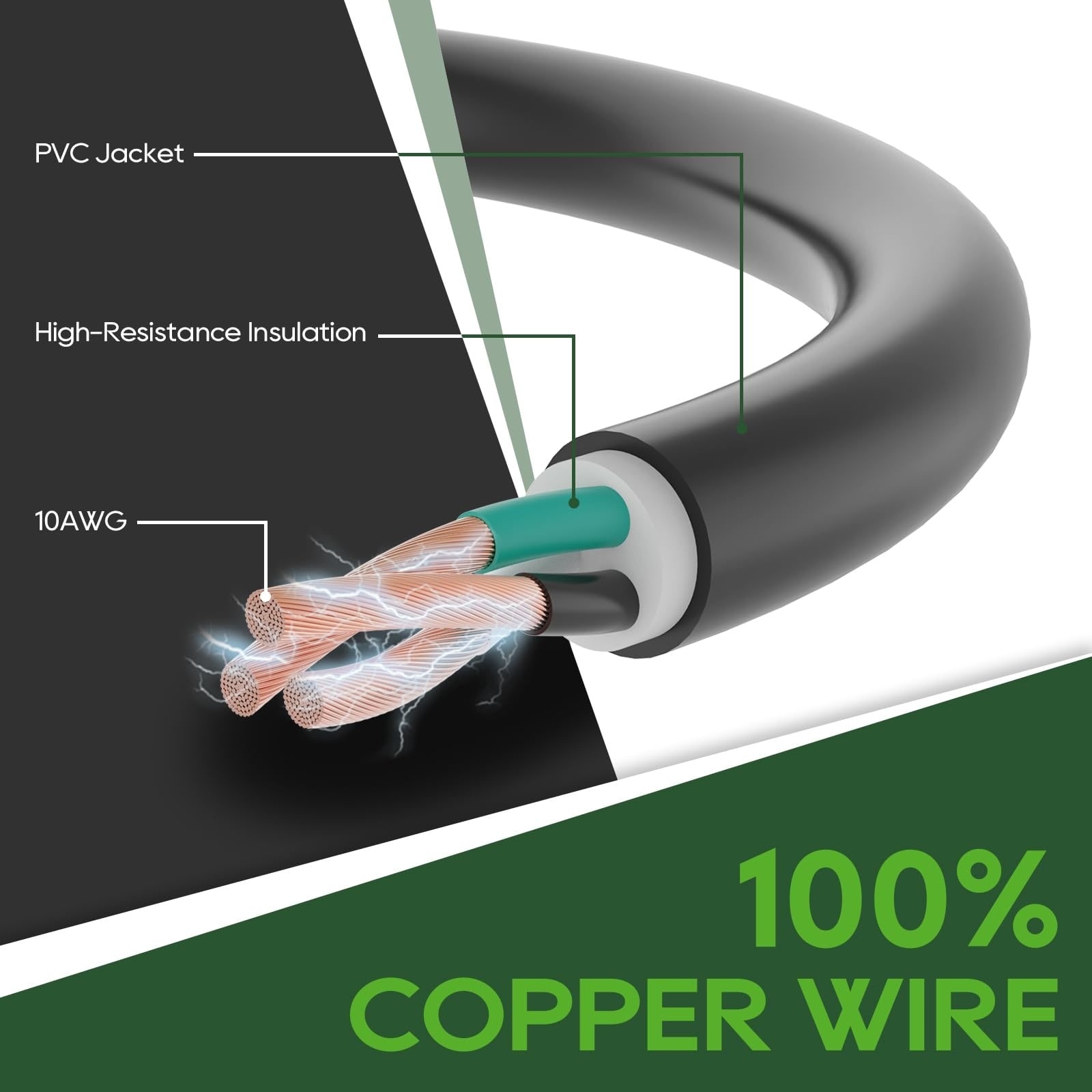 Oyezvary 30 Amp 50 Foot RV Extension Cord with Reverse Polarity ...