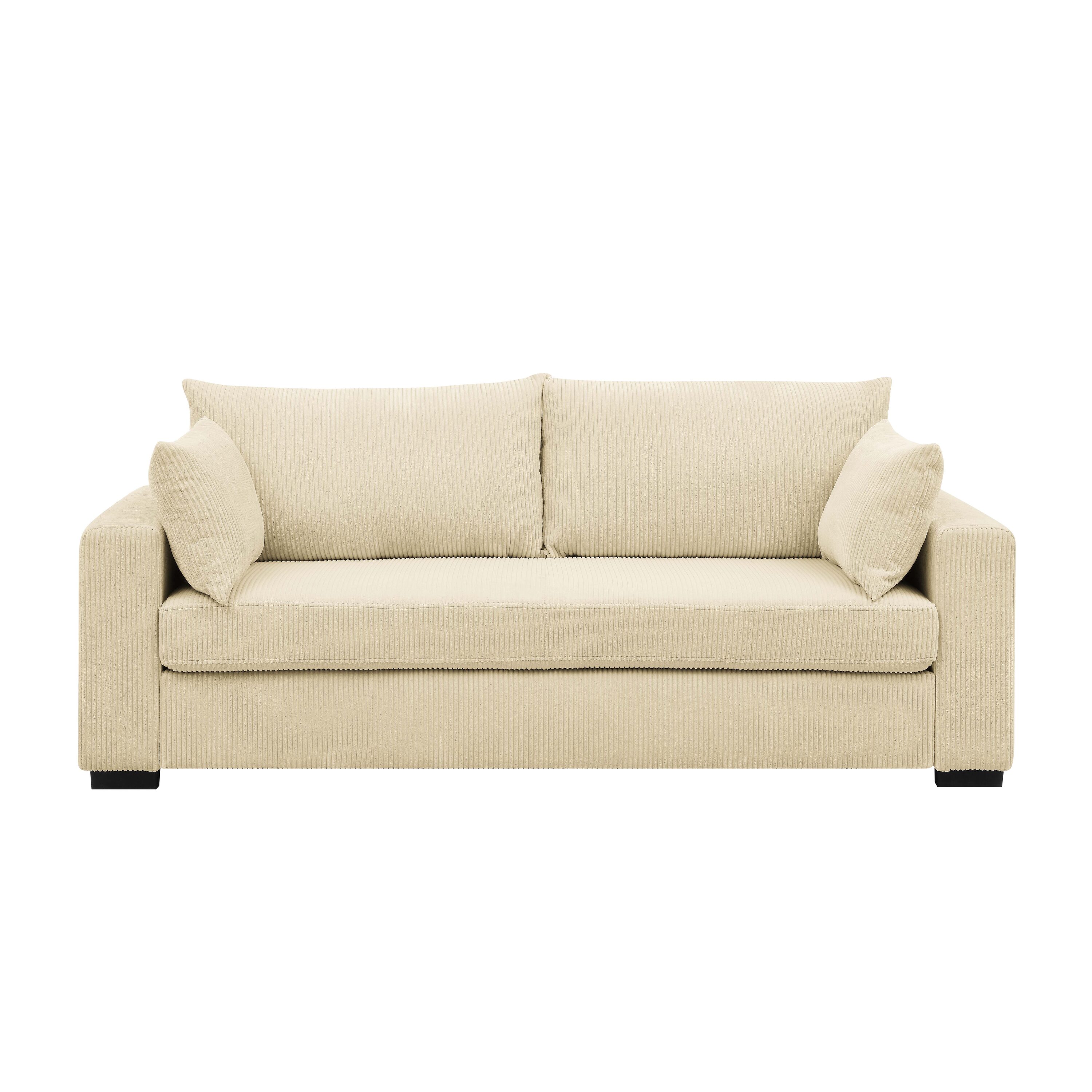 GDFStudio Marina 79-inch Coastal Corduroy Upholstered Sofa with High ...