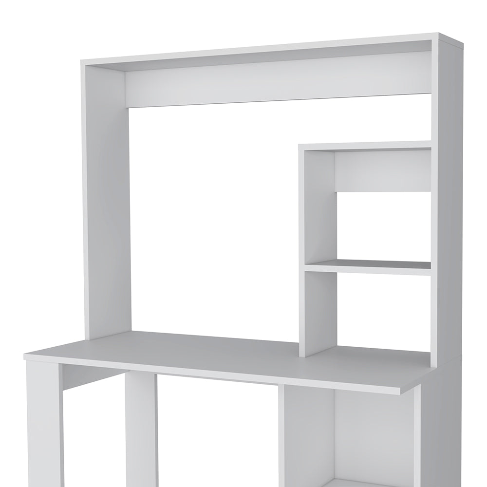 GlasFlength Computer Desk Ith Hutch Storage Shelves Office Desk Bedroom ...
