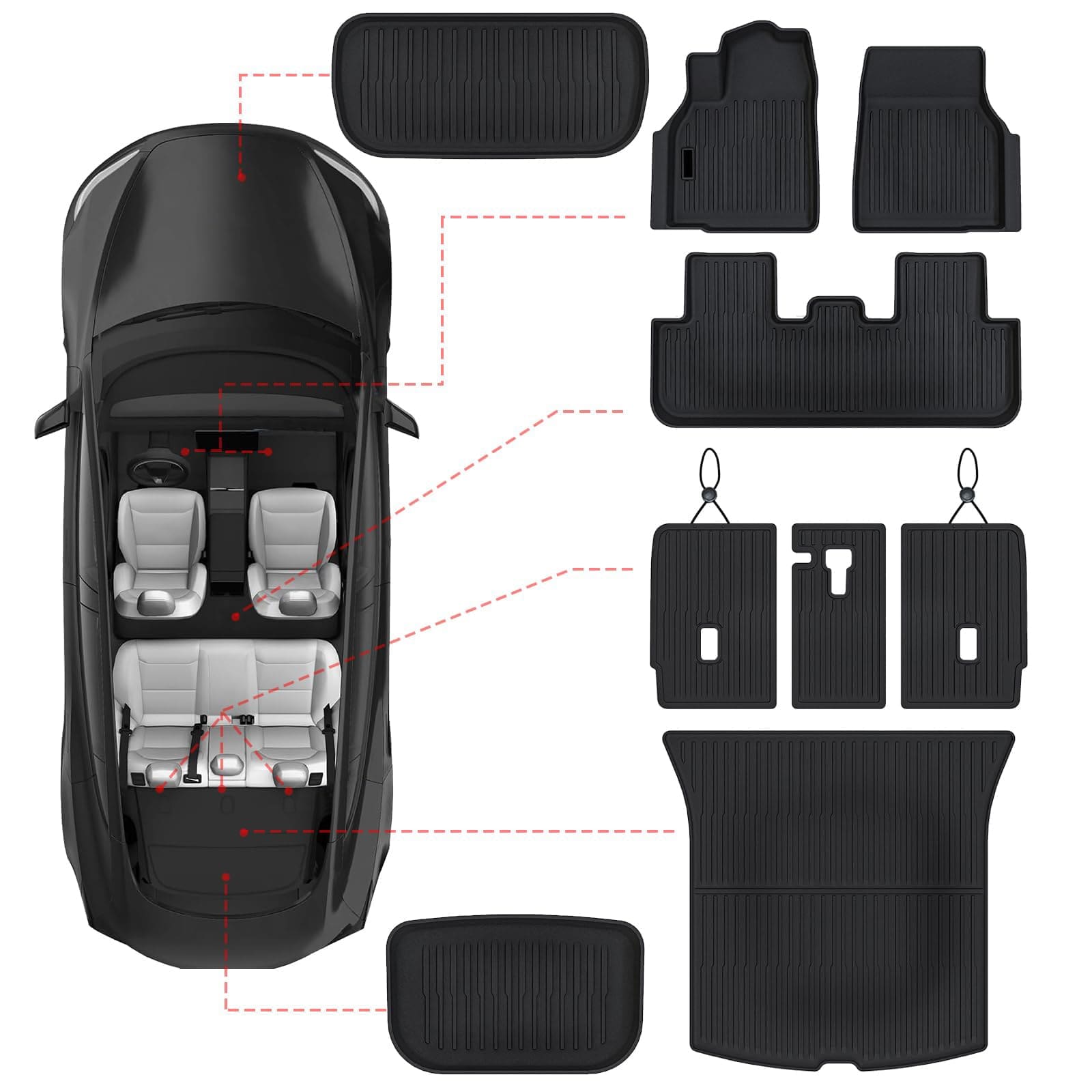 Etokfoks All Weather TPE Floor Mats for Tesla Model Y Juniper 2025 2026 ...