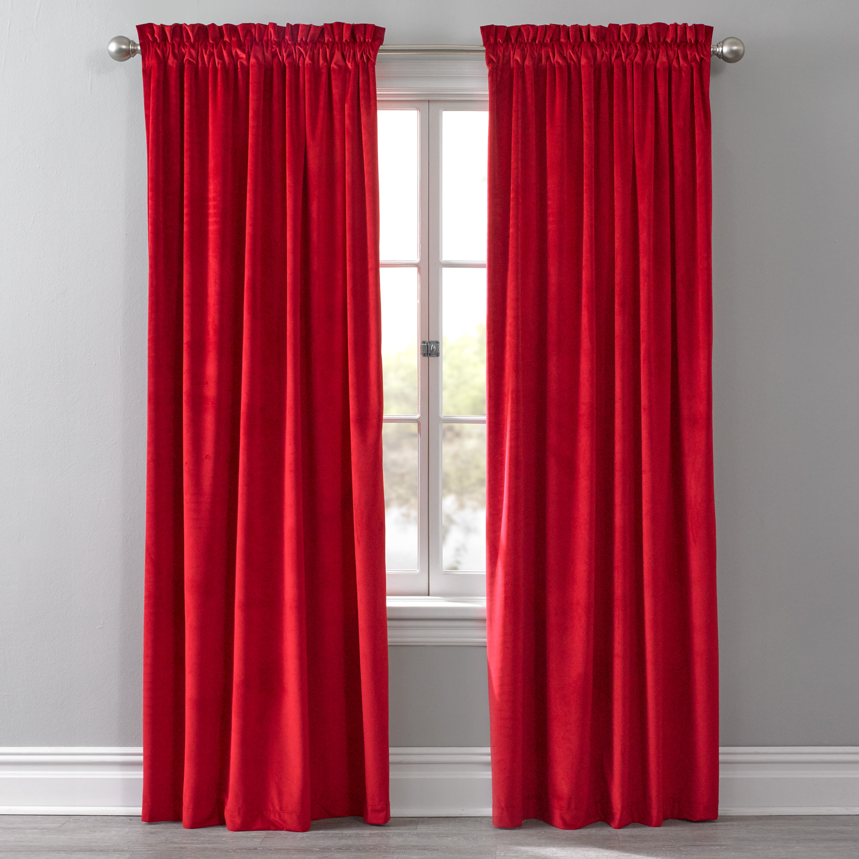 BrylaneHome BH Studio Velvet Rod-Pocket Panel in the Curtains & Drapes ...