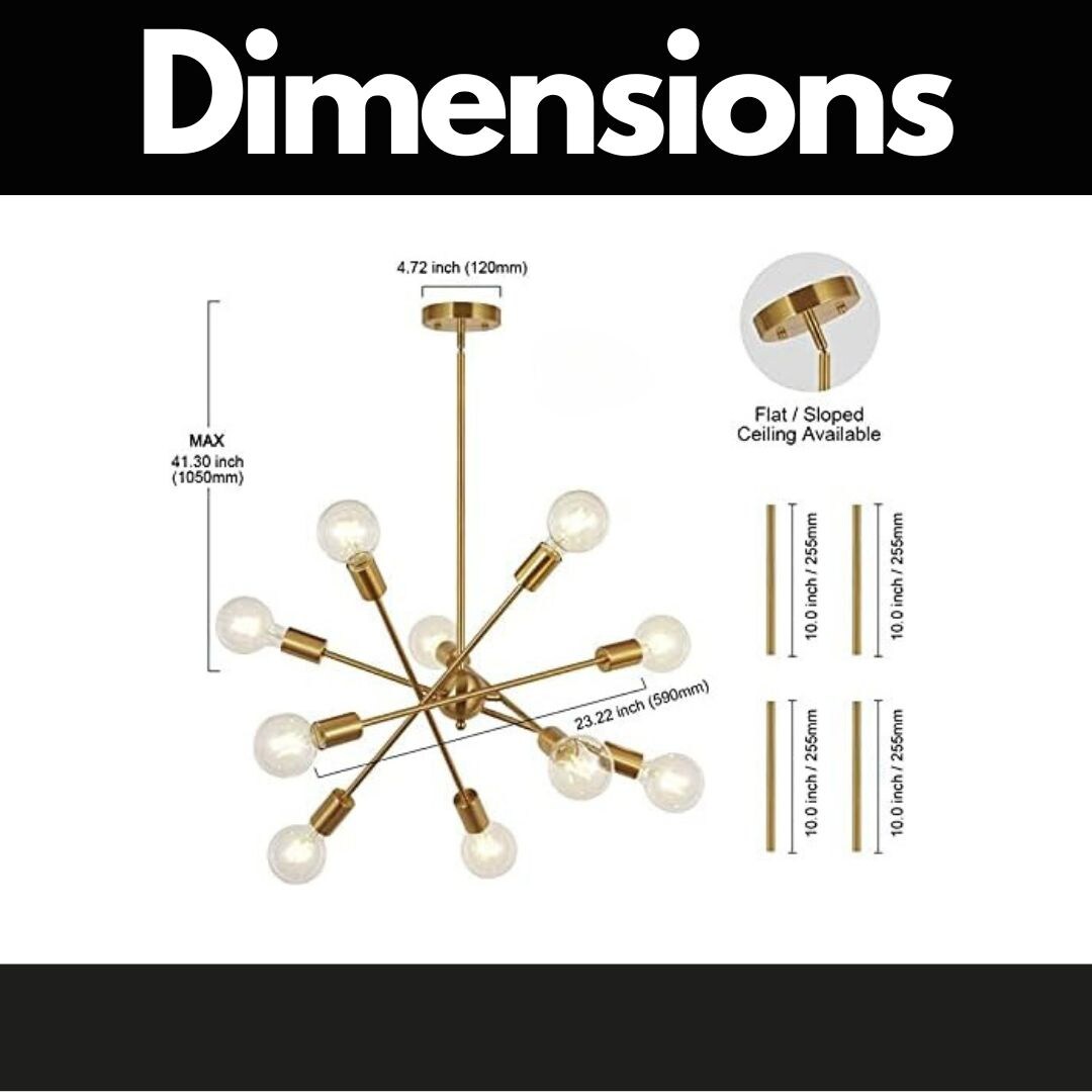 LIVIZA 10 -Light Gold Modern/contemporary Clear glass Sputnik LED ...