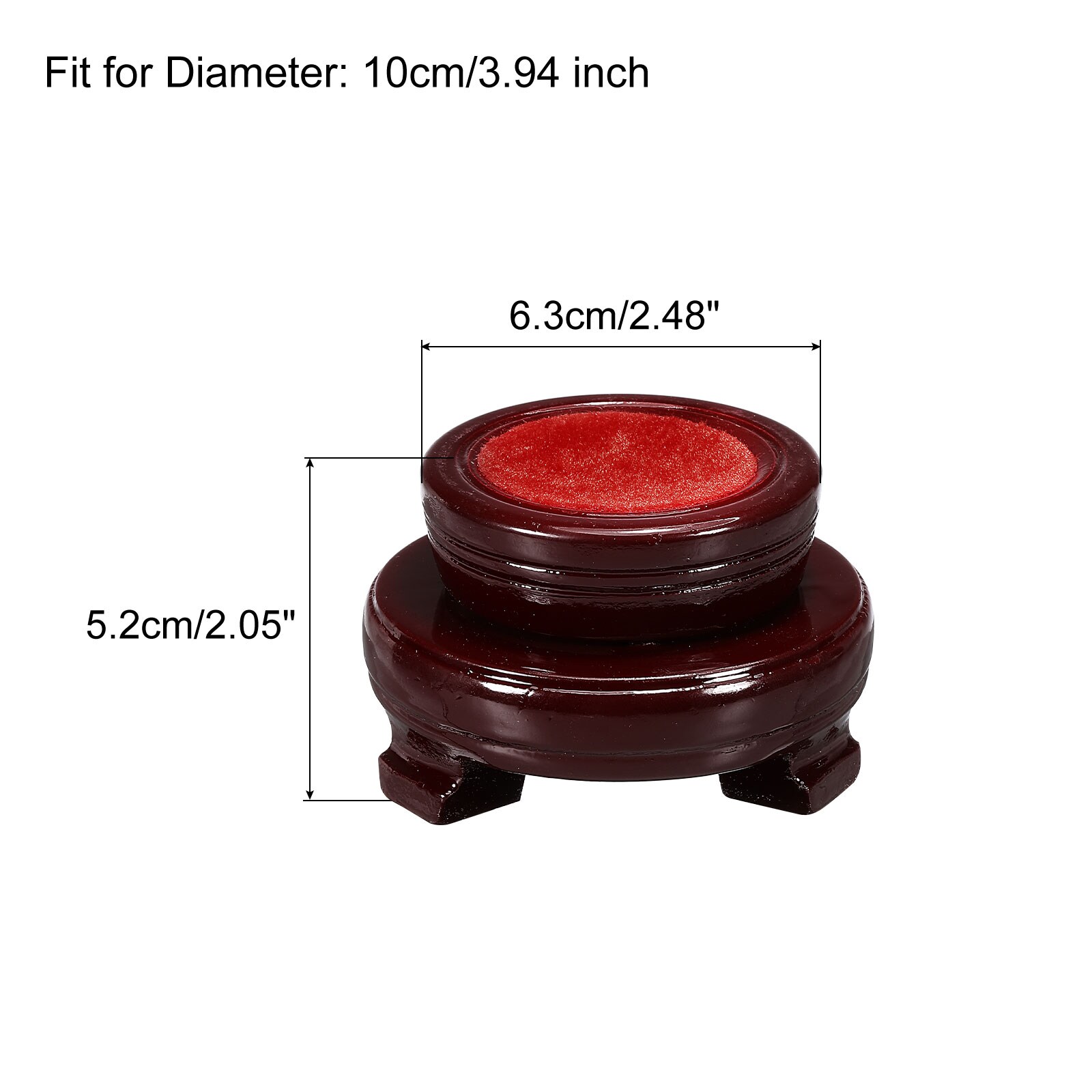 Unique Bargains Wooden Ball Stand Holders Displays Base 10cm Red for ...