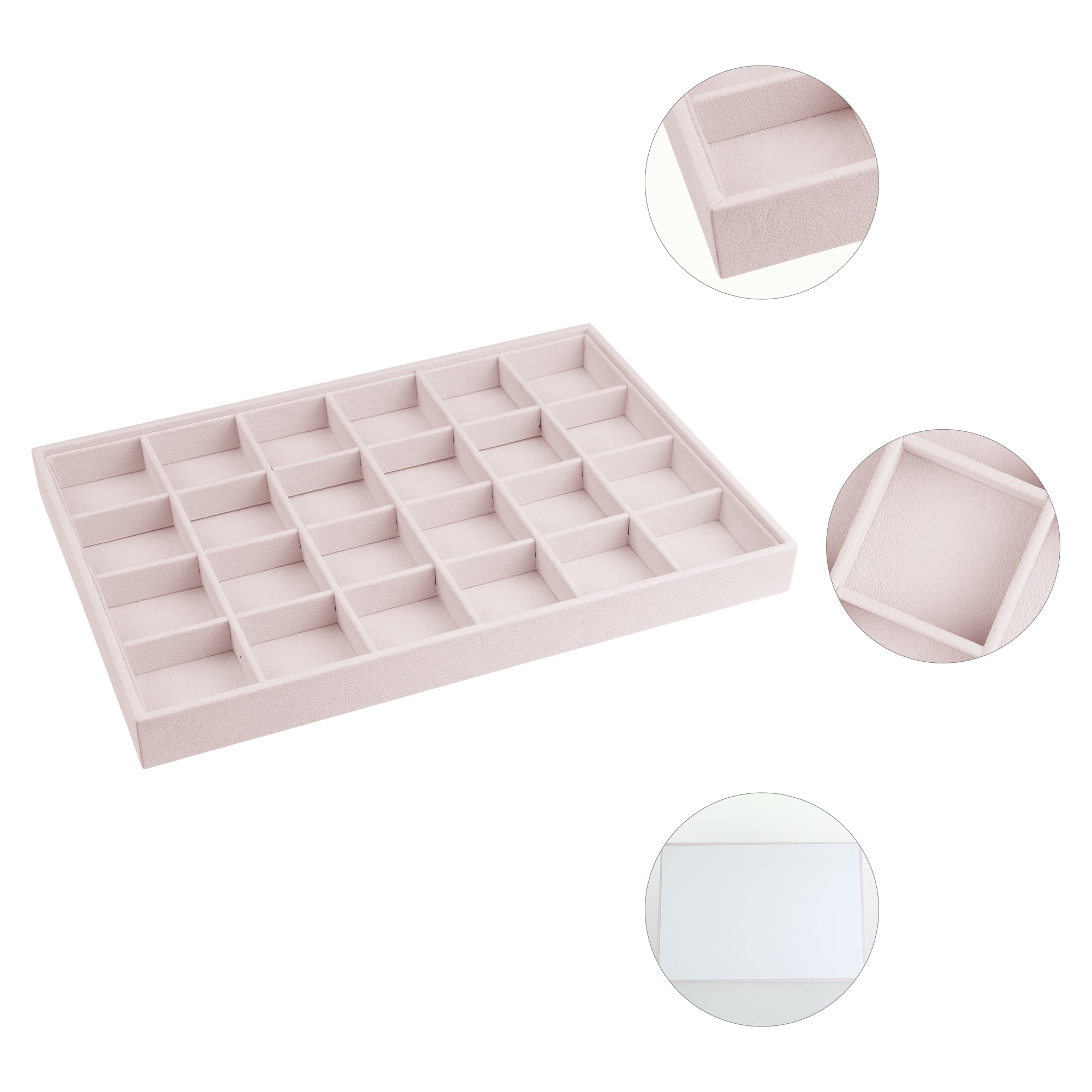 Unique Bargains Velvet Jewelry Organizer Trays with Removable Dividers ...