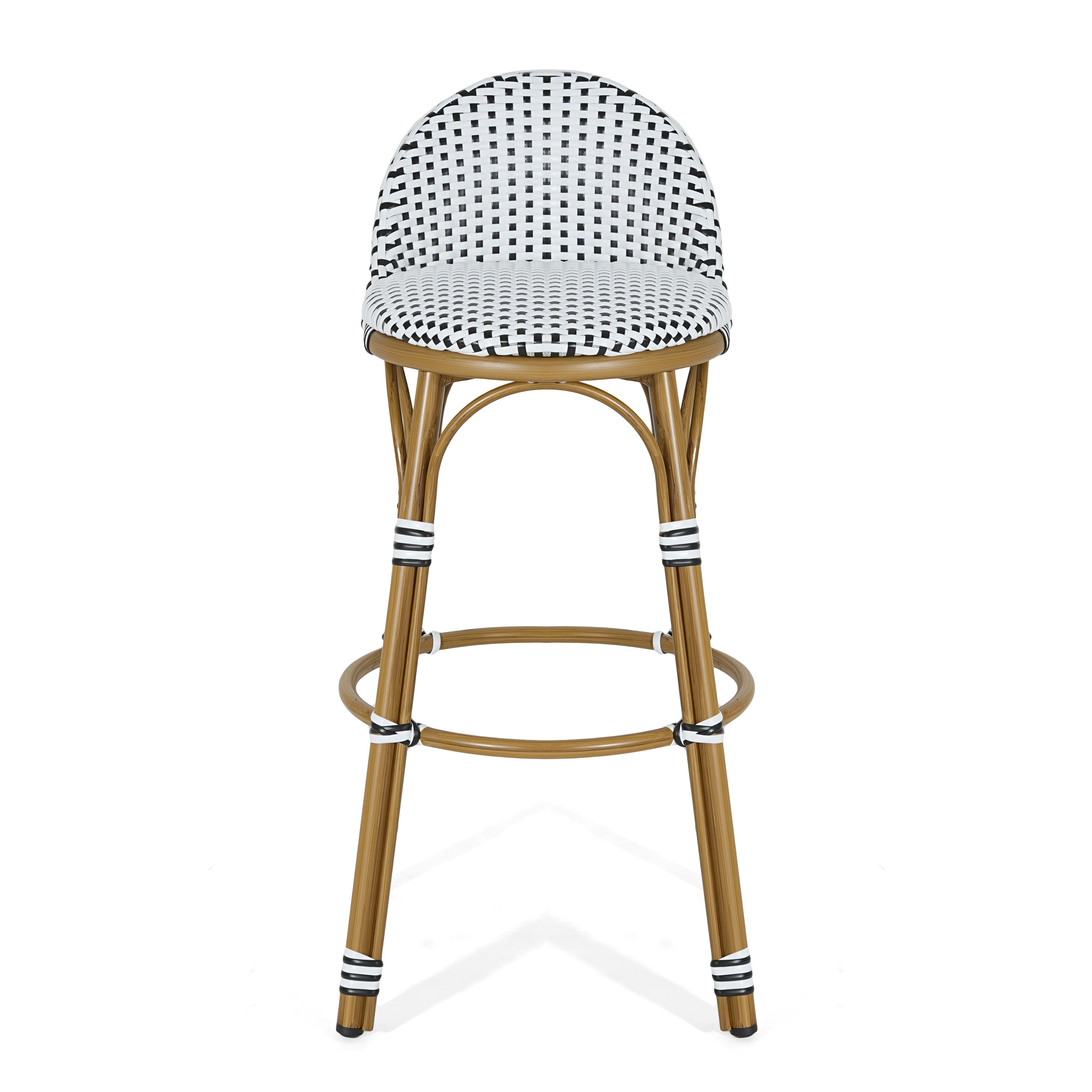 Christopher Knight Home Set of 2 Black and White Outdoor Bar Stools ...