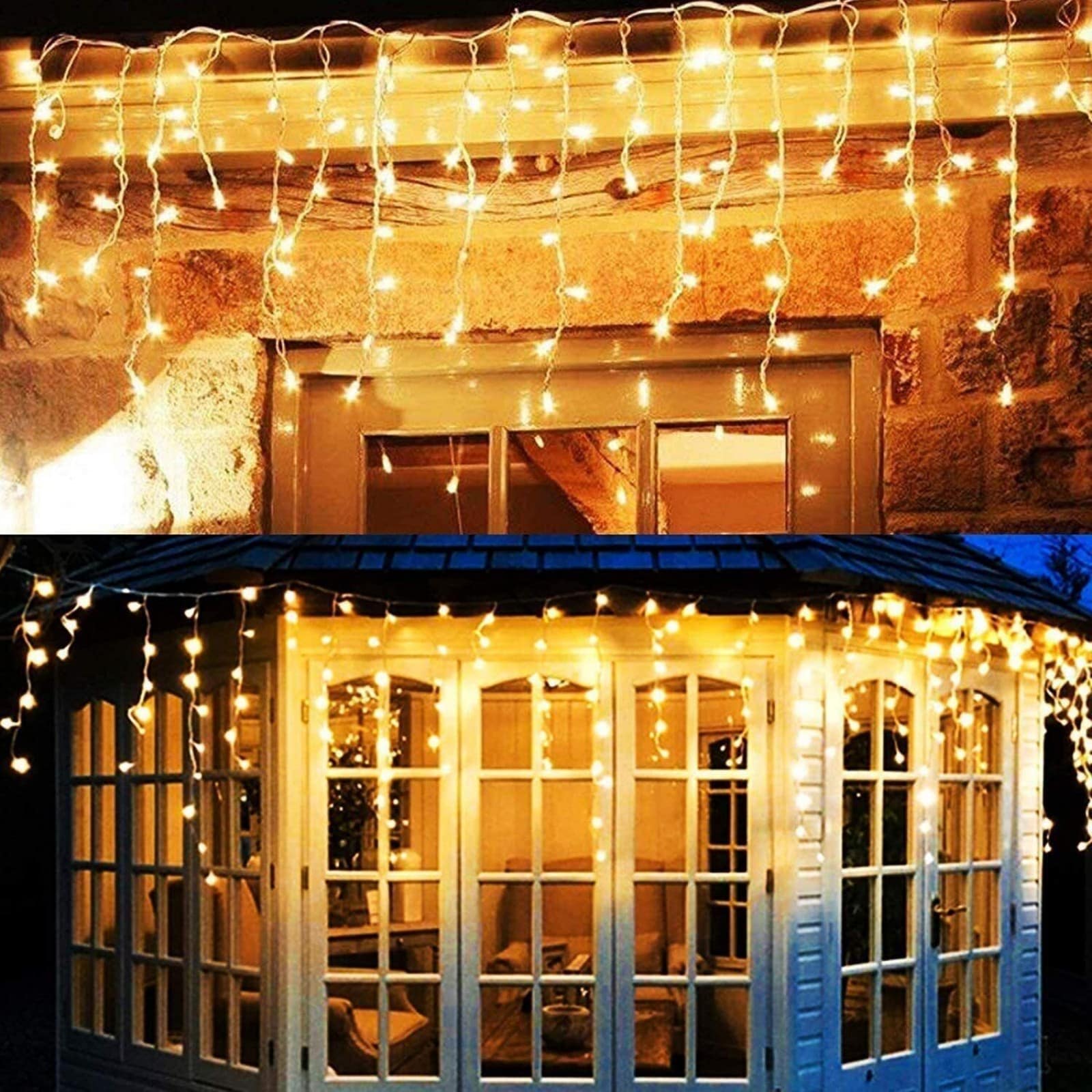 VEELIKE Christmas Lights Outdoor Decorations 96 LEDs 13 Feet 8 Modes ...