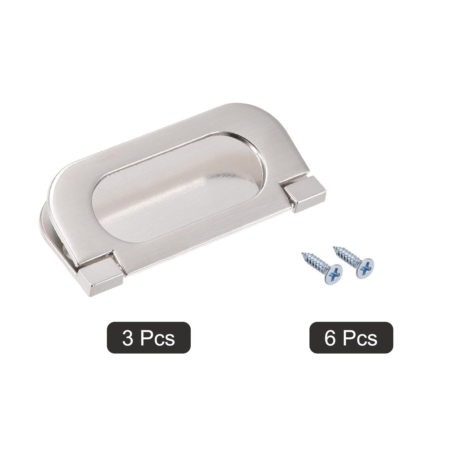 Unique Bargains Finger Flush Pull Handle 74x34x5mm Rectangle for Drawer ...